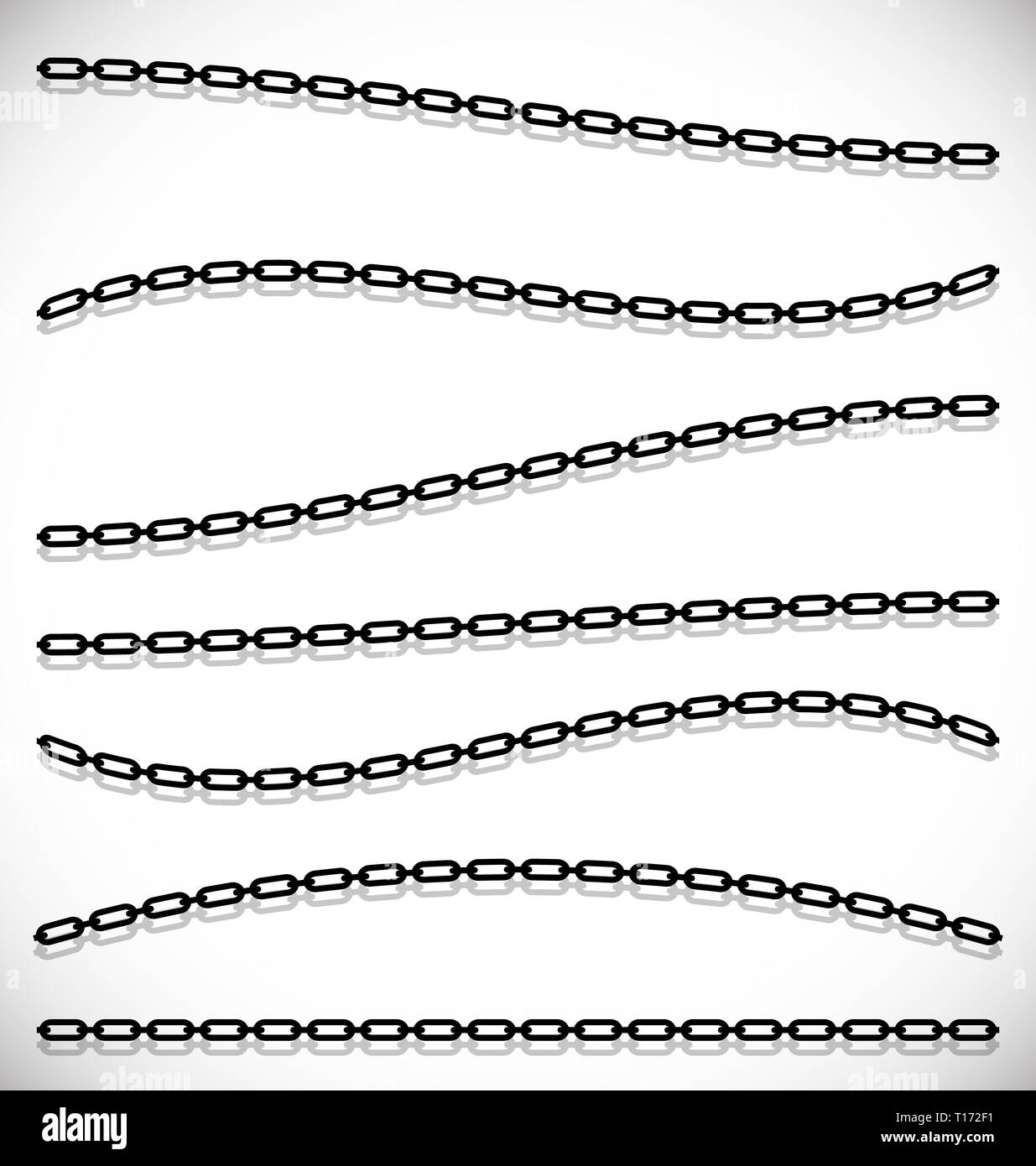 Chains, chain link shapes isolated. Various versions. Editable vector ...
