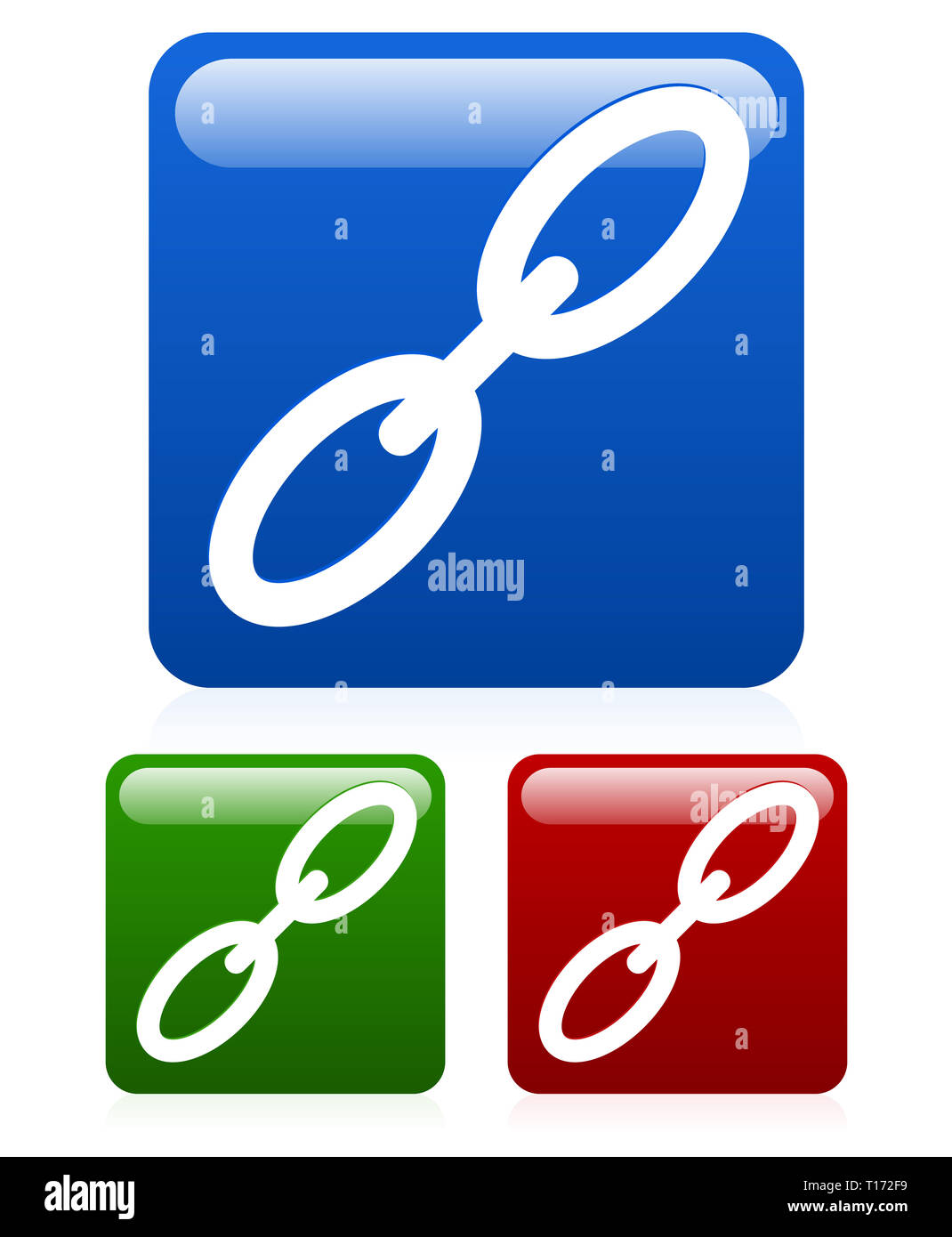 Chain, Link icon set colored version vector Stock Photo - Alamy