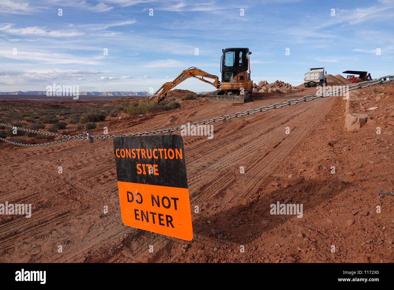 Construction crews are busy in the Northern Arizona desert outside of ...