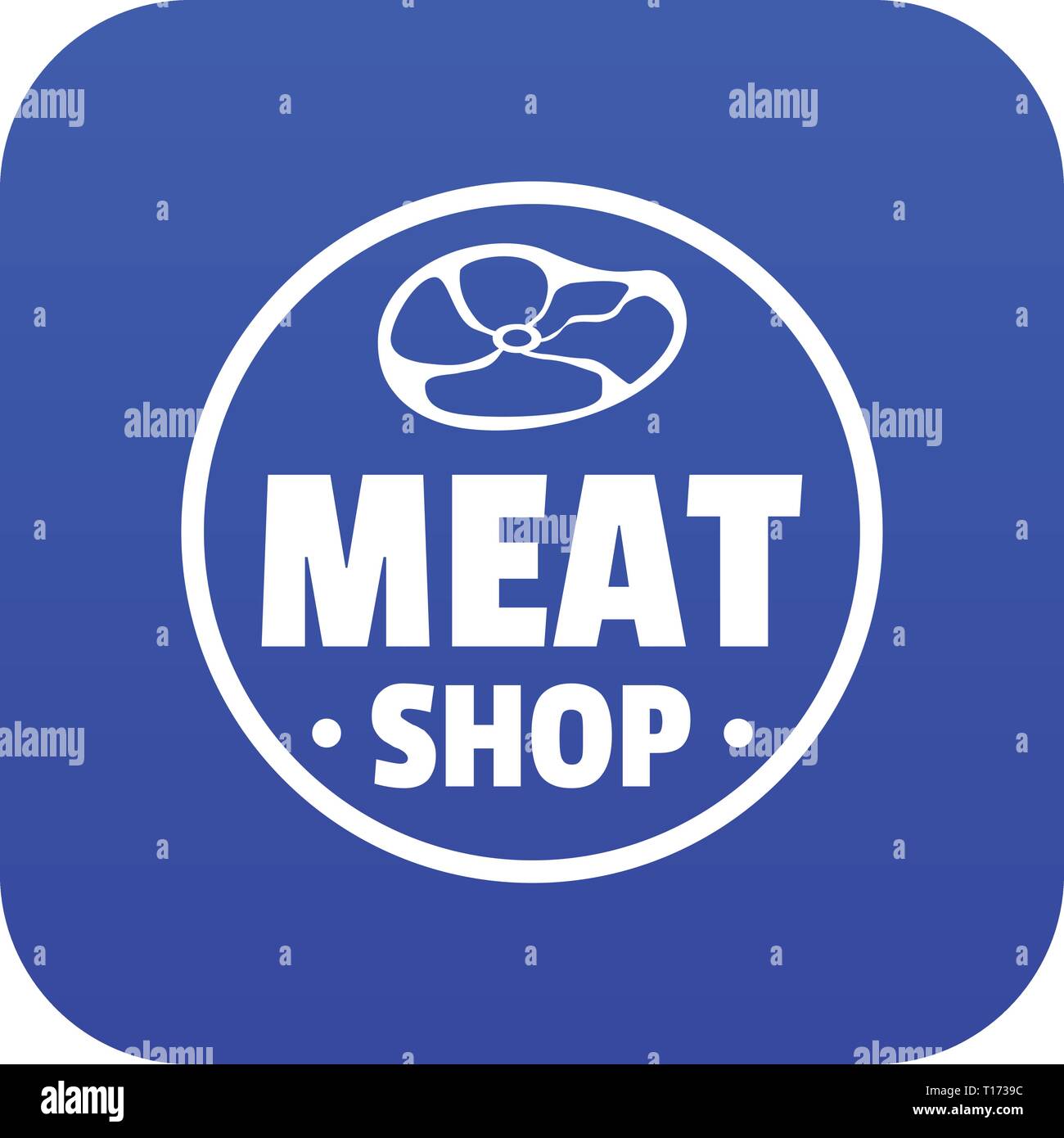 Modern meat shop icon blue vector Stock Vector Image & Art - Alamy
