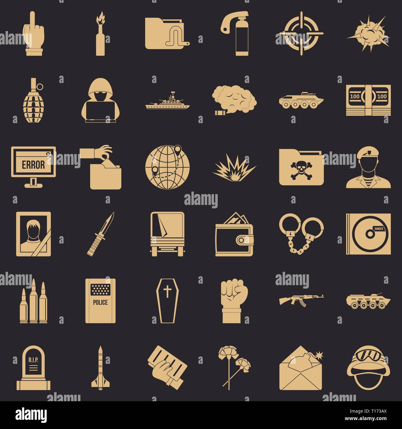 Bad war icons set, simple style Stock Vector Image & Art - Alamy