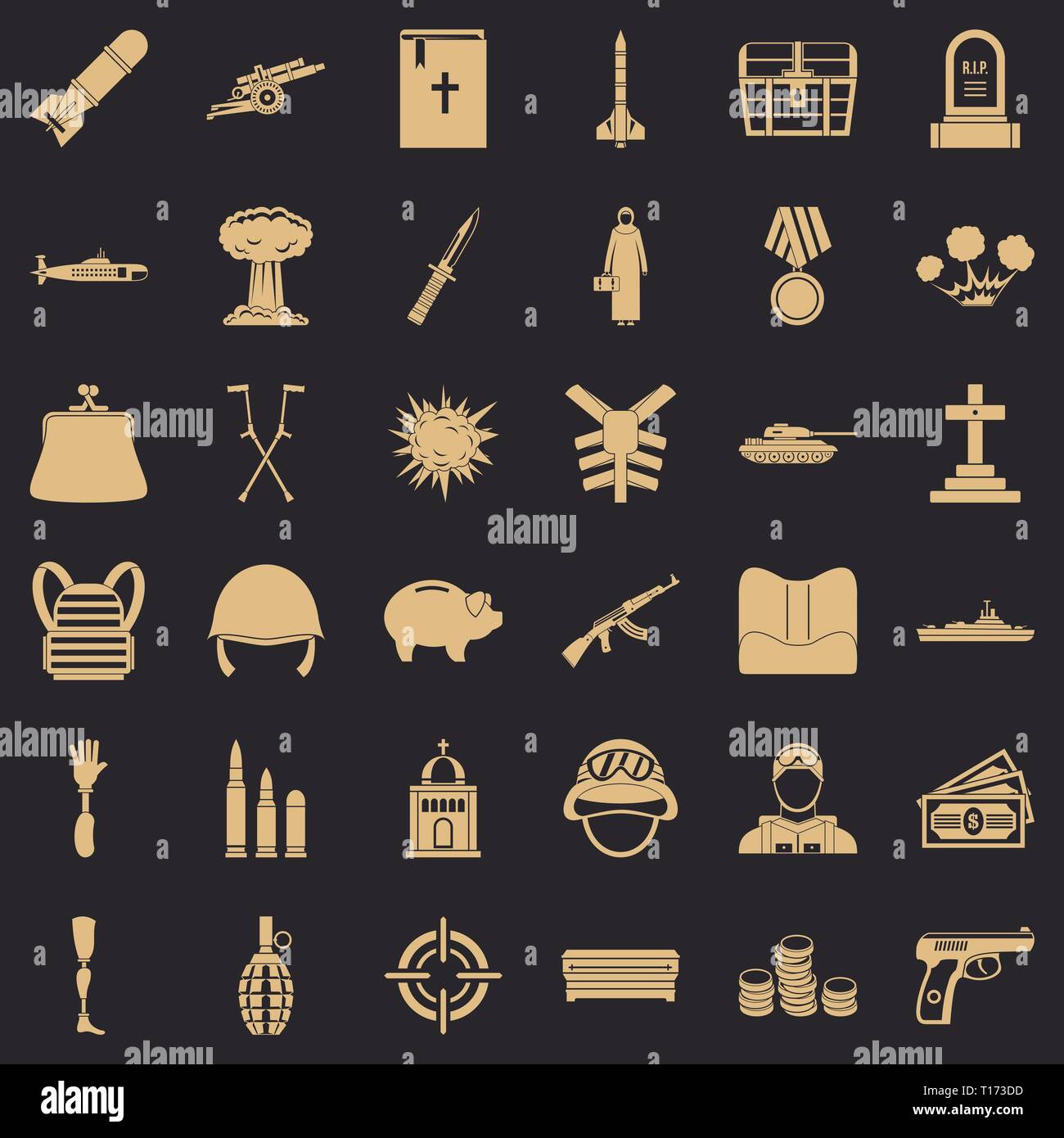 War army icons set, simple style Stock Vector Image & Art - Alamy