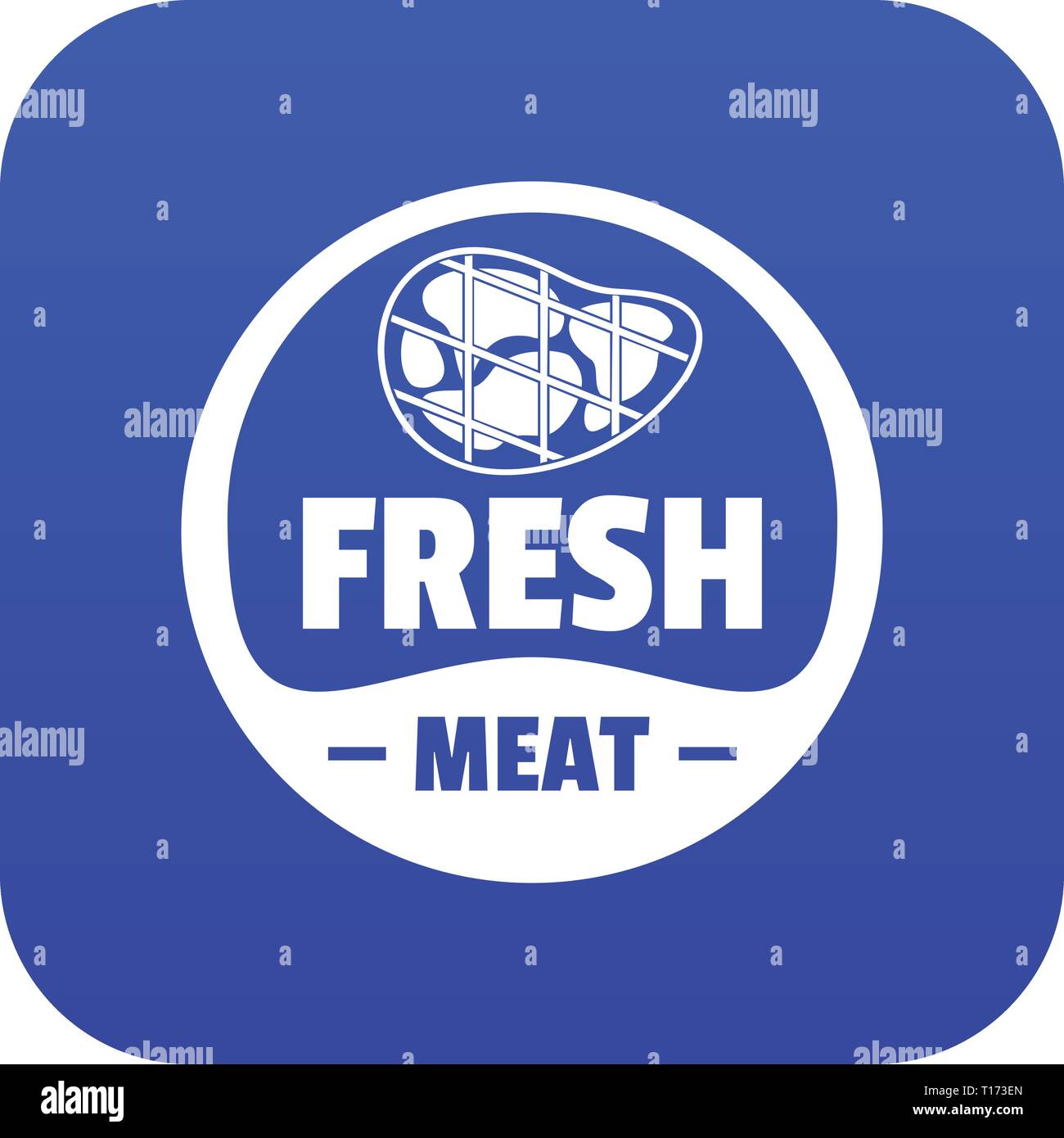 Eco fresh meat icon blue vector Stock Vector Image & Art - Alamy