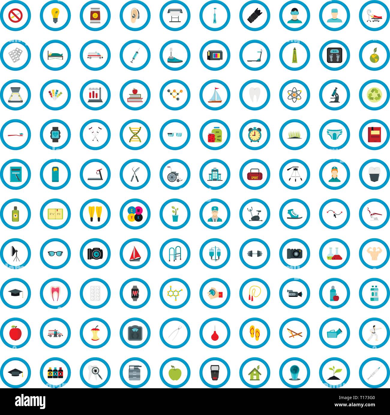 100 medical journal icons set, flat style Stock Vector Image & Art - Alamy