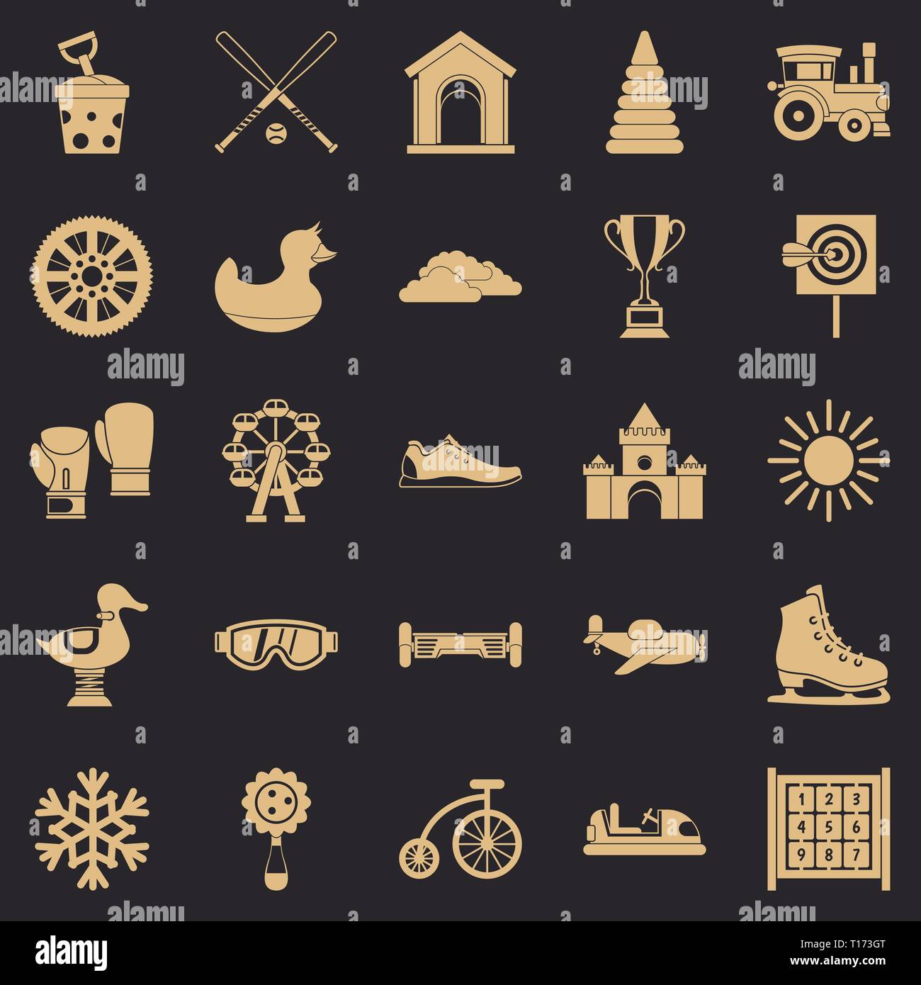 Playing the baby icons set, simple style Stock Vector Image & Art - Alamy