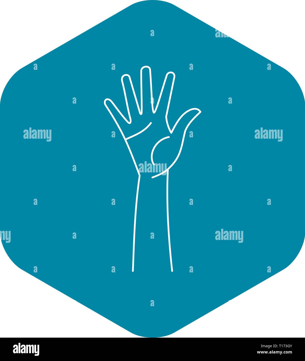 Hand raised icon, simple style Stock Vector Image & Art - Alamy