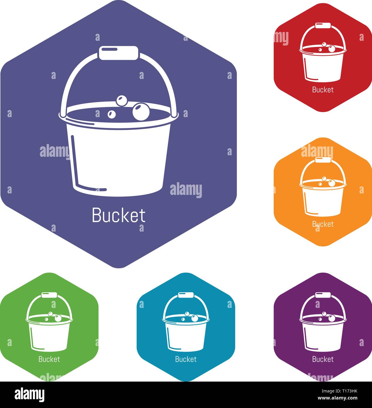 Bucket icons vector hexahedron Stock Vector Image & Art - Alamy