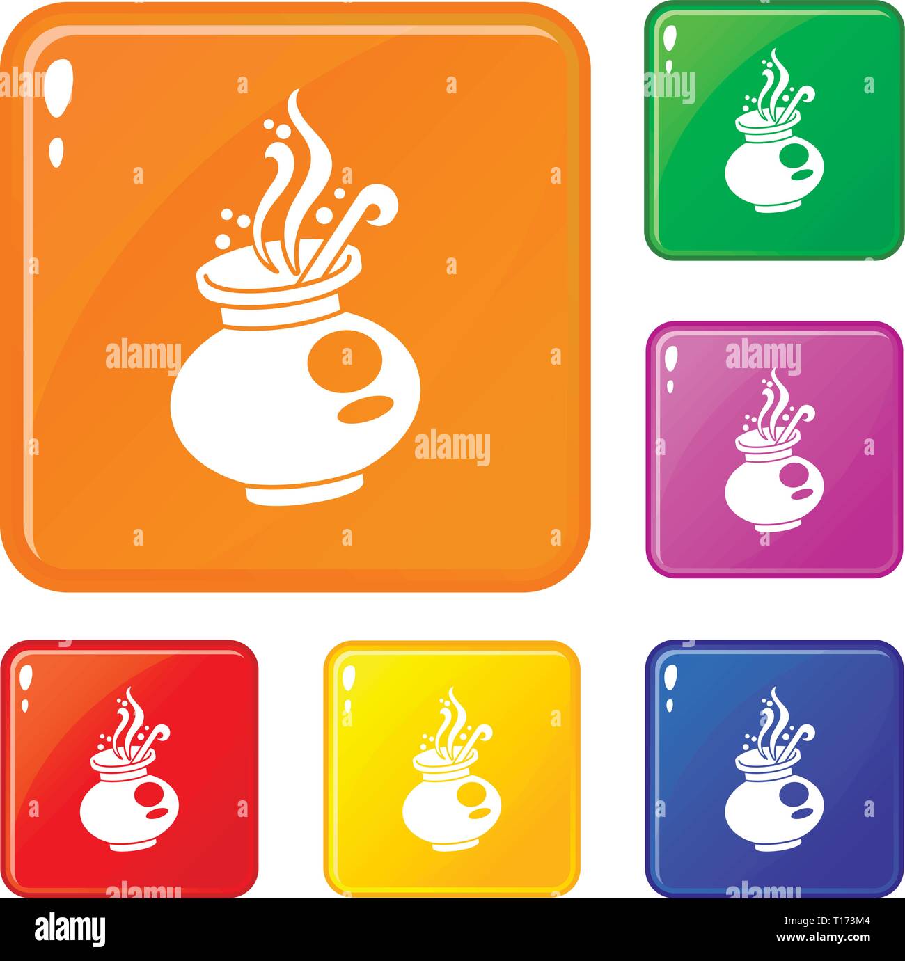 Magic cauldron icons set vector color Stock Vector Image & Art - Alamy