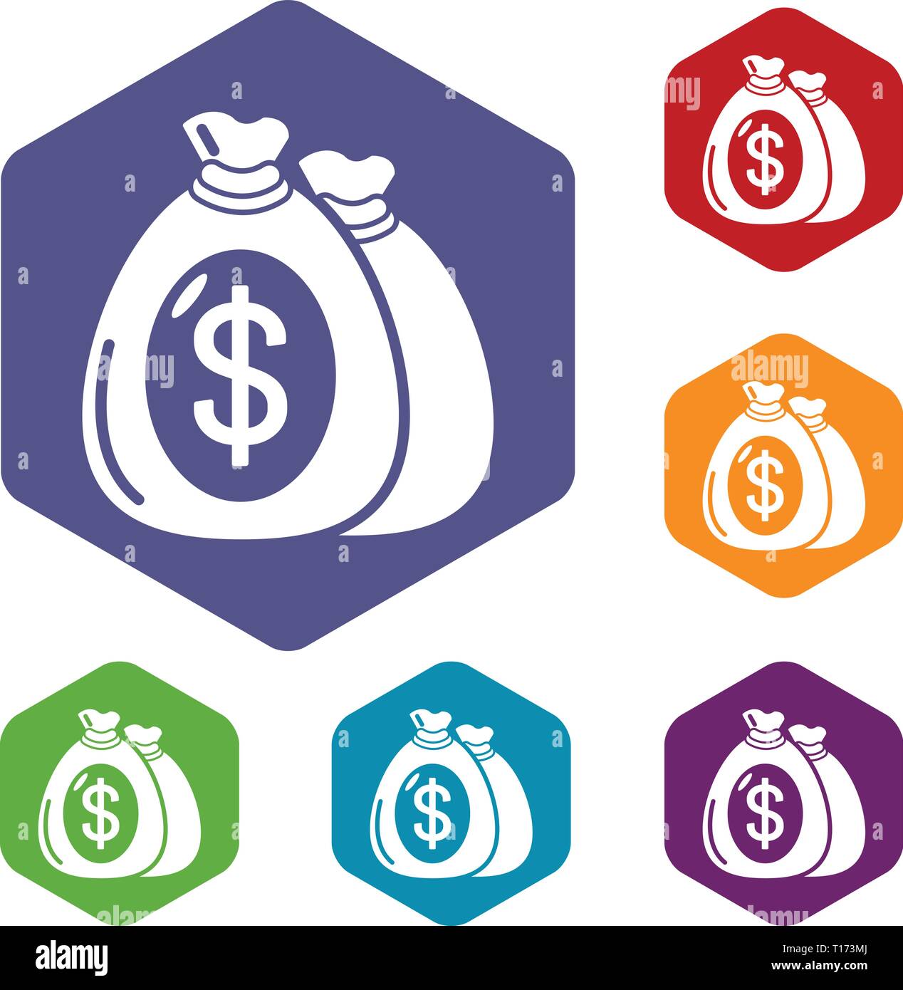Money bag icons vector hexahedron Stock Vector Image & Art - Alamy