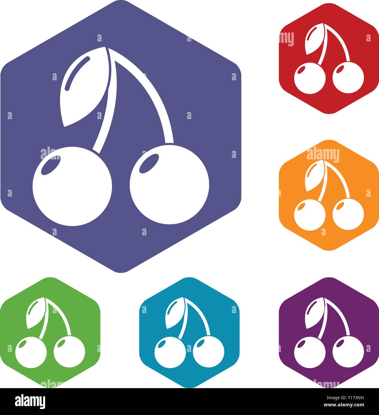 Cherry icons vector hexahedron Stock Vector Image & Art - Alamy