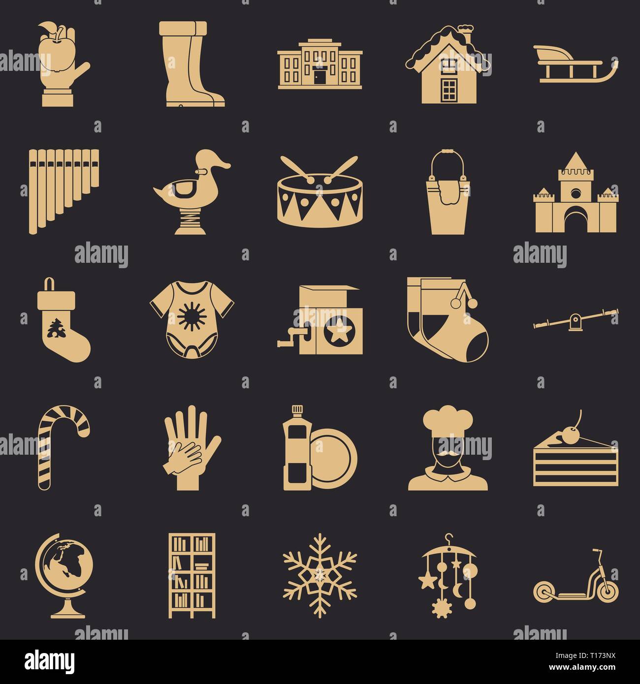 Infant school icons set, simple style Stock Vector Image & Art - Alamy