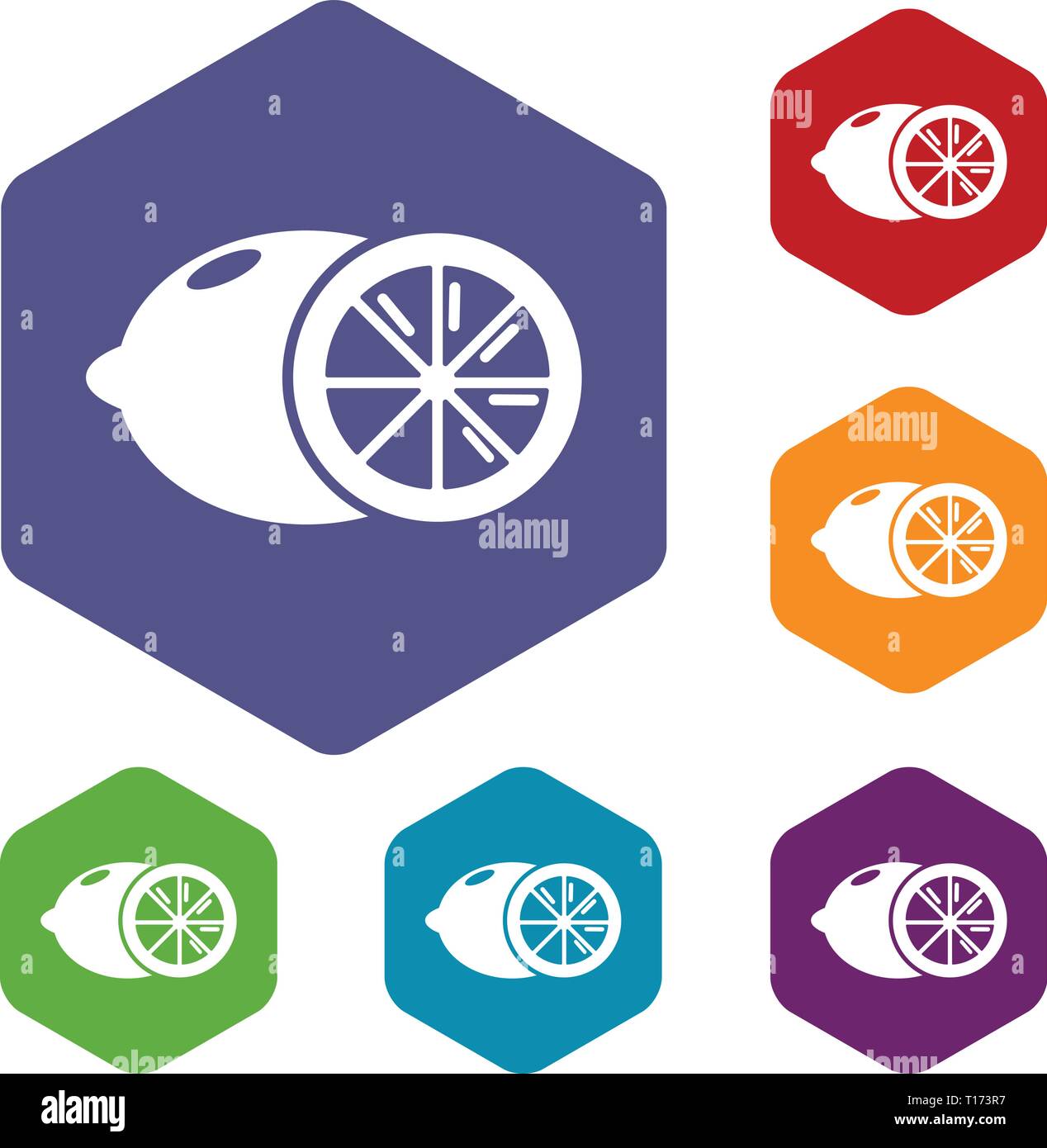 Lemon icons vector hexahedron Stock Vector Image & Art - Alamy