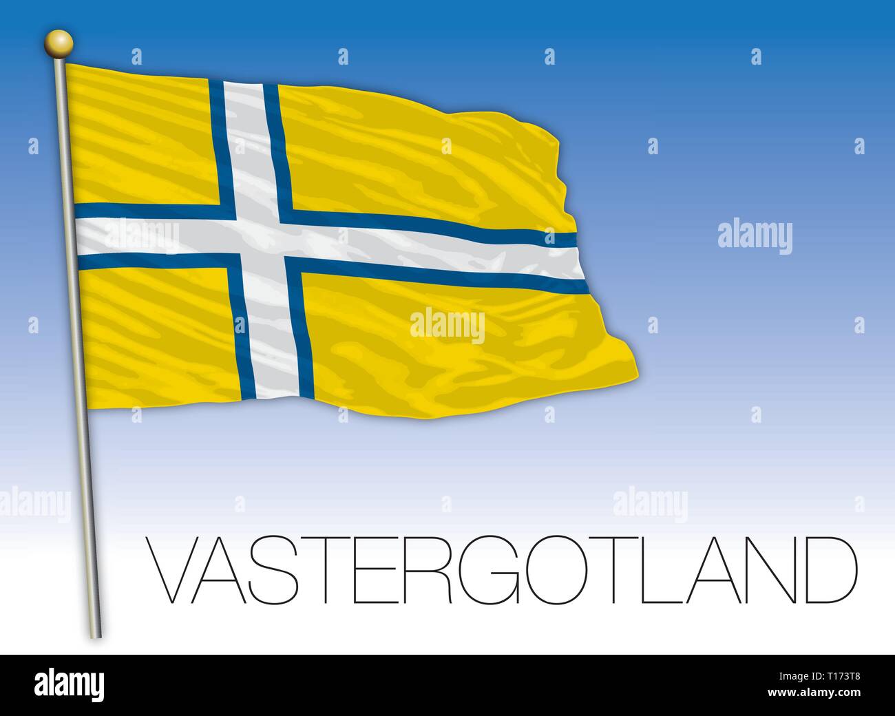 Vastergotland regional flag, Sweden, vector illustration Stock Vector ...