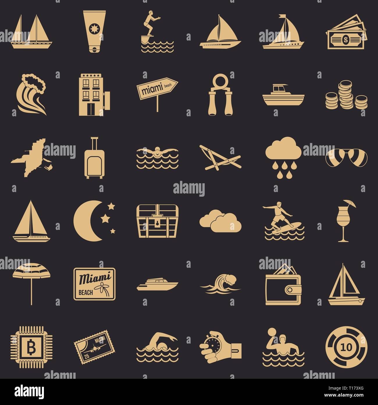 Swim in water icons set, simple style Stock Vector Image & Art - Alamy