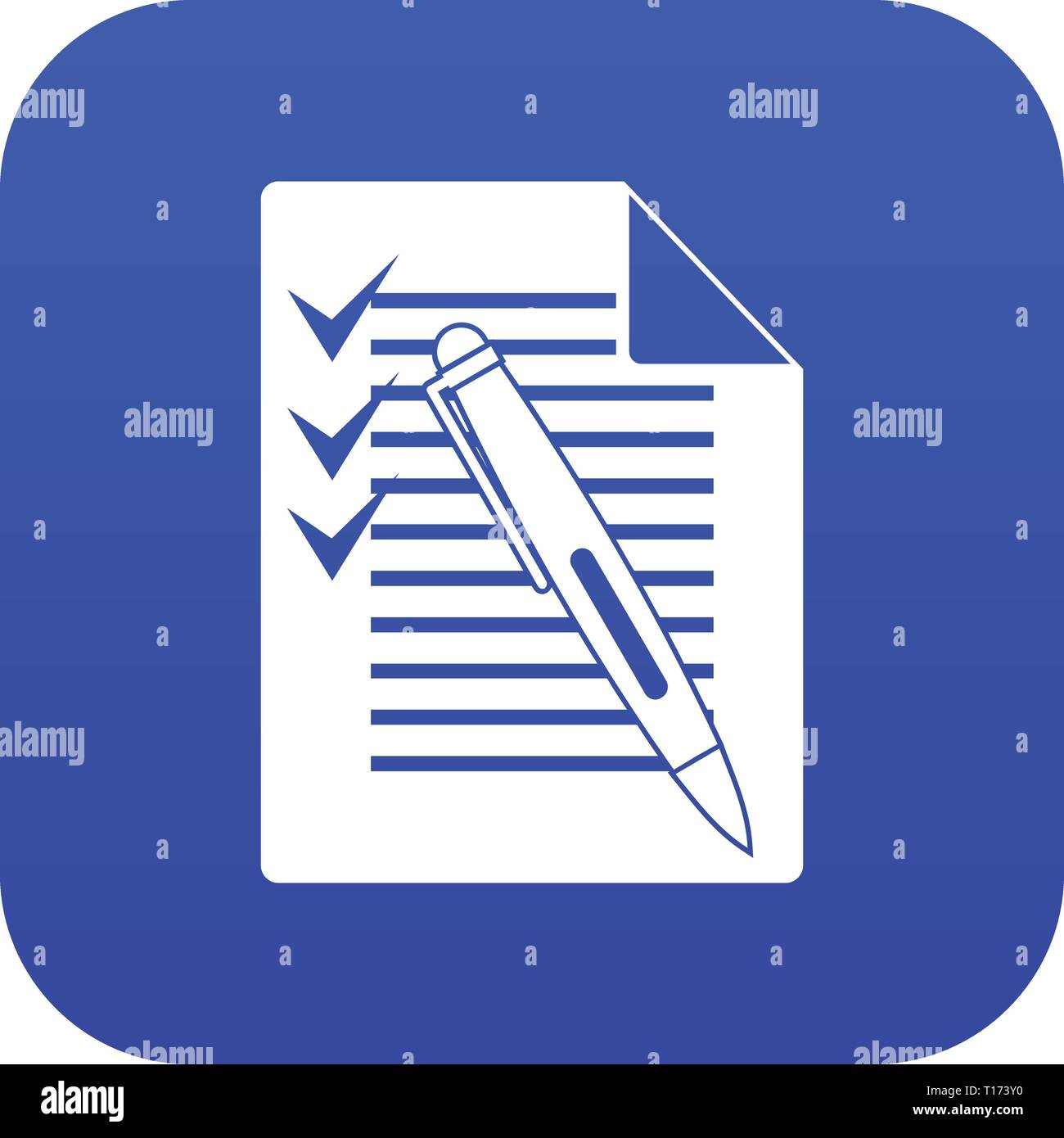 Document with plan and pen icon digital blue Stock Vector Image & Art ...
