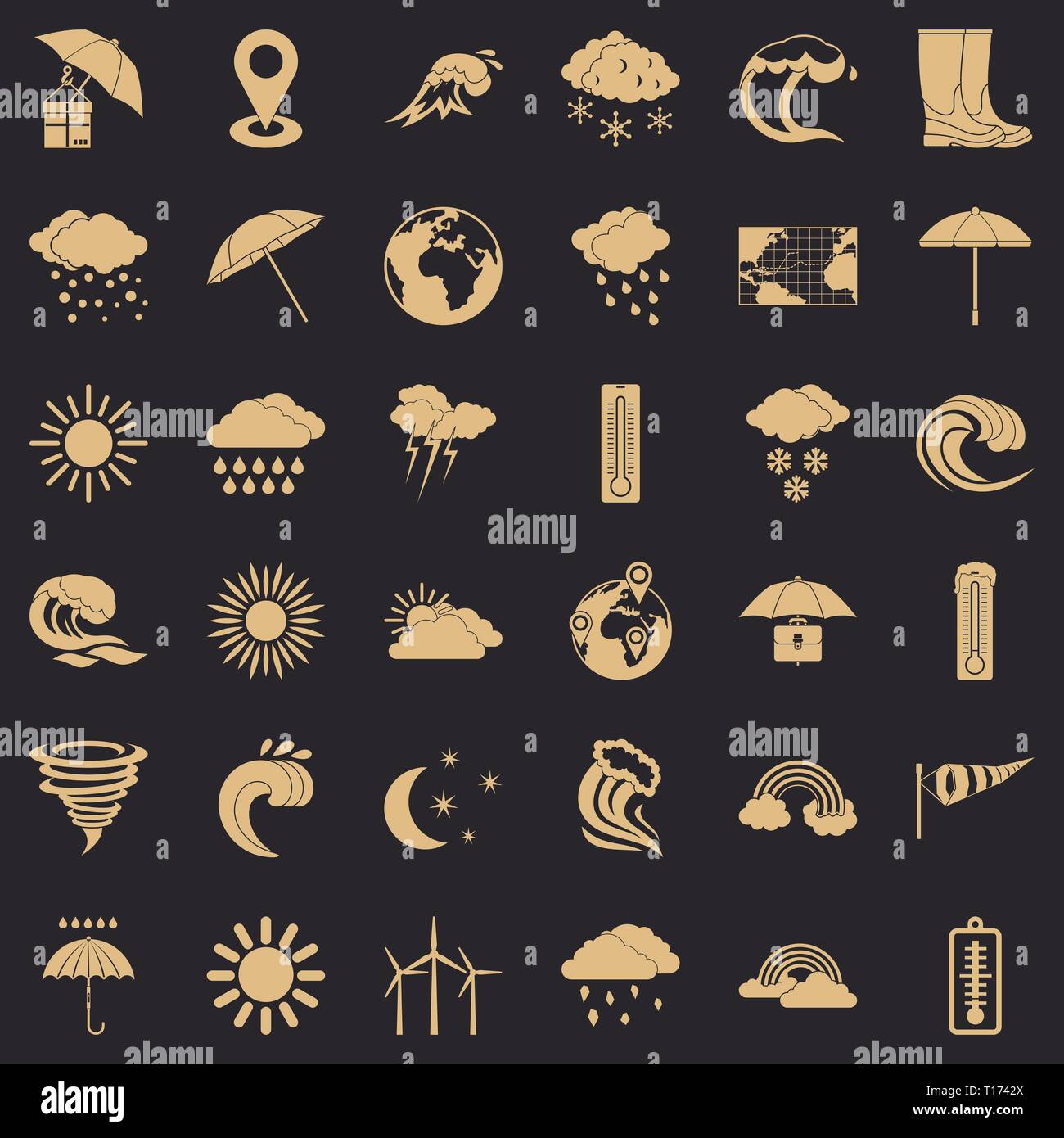 Cold weather icons set, simple style Stock Vector Image & Art - Alamy