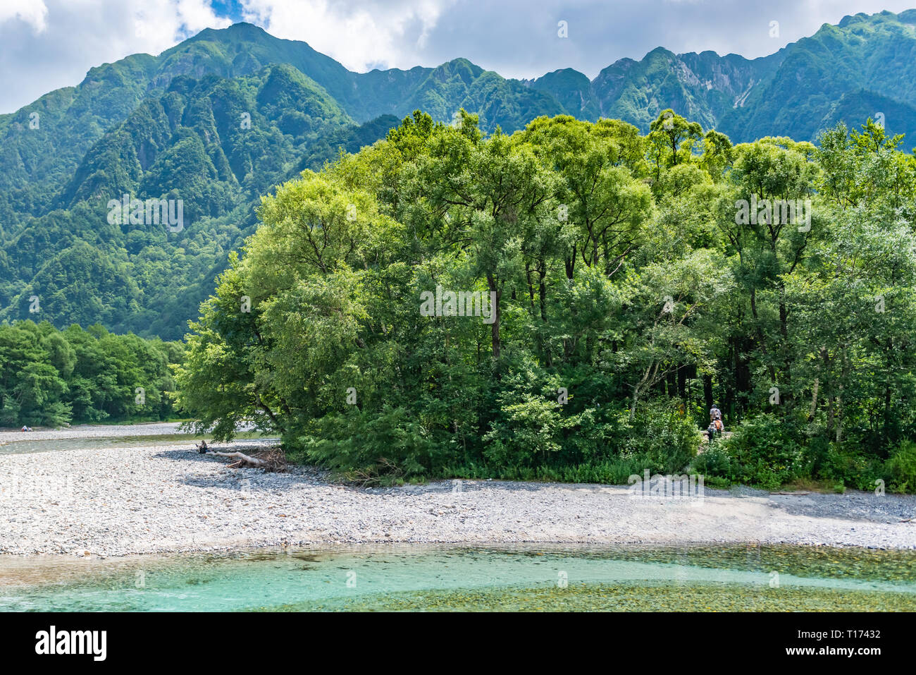 River and Summer Forest Landscape,Pathway at Kamikochi in Japan Stock ...