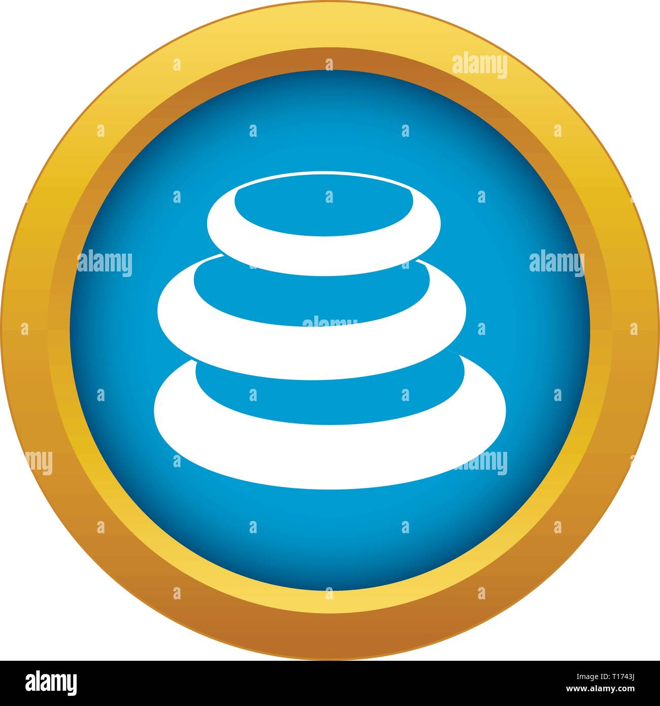 Stack of basalt balancing stones icon blue vector isolated Stock Vector ...