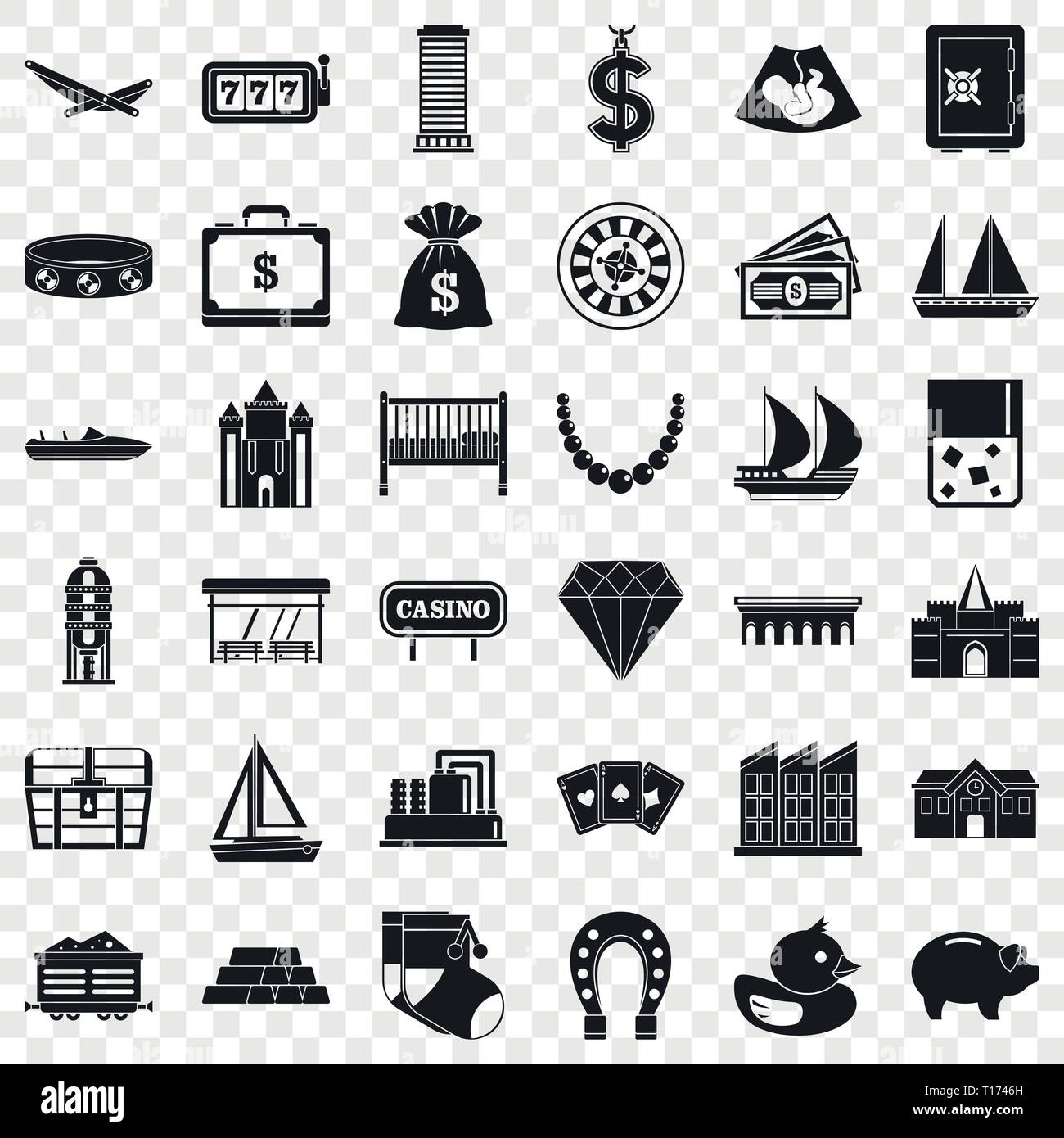 Wealth icons set, simple style Stock Vector Image & Art - Alamy