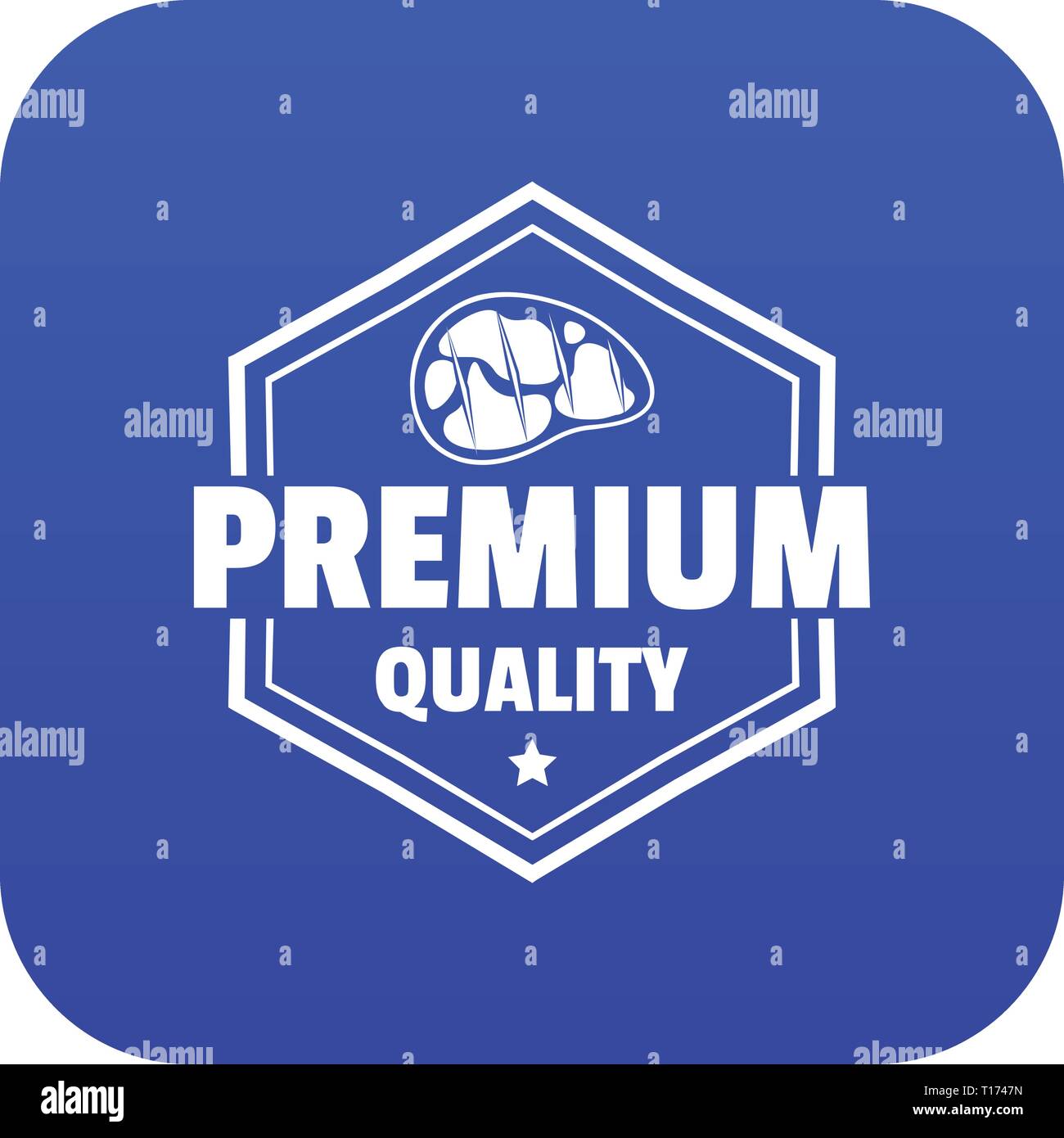 Premium meat quality icon blue vector Stock Vector Image & Art - Alamy