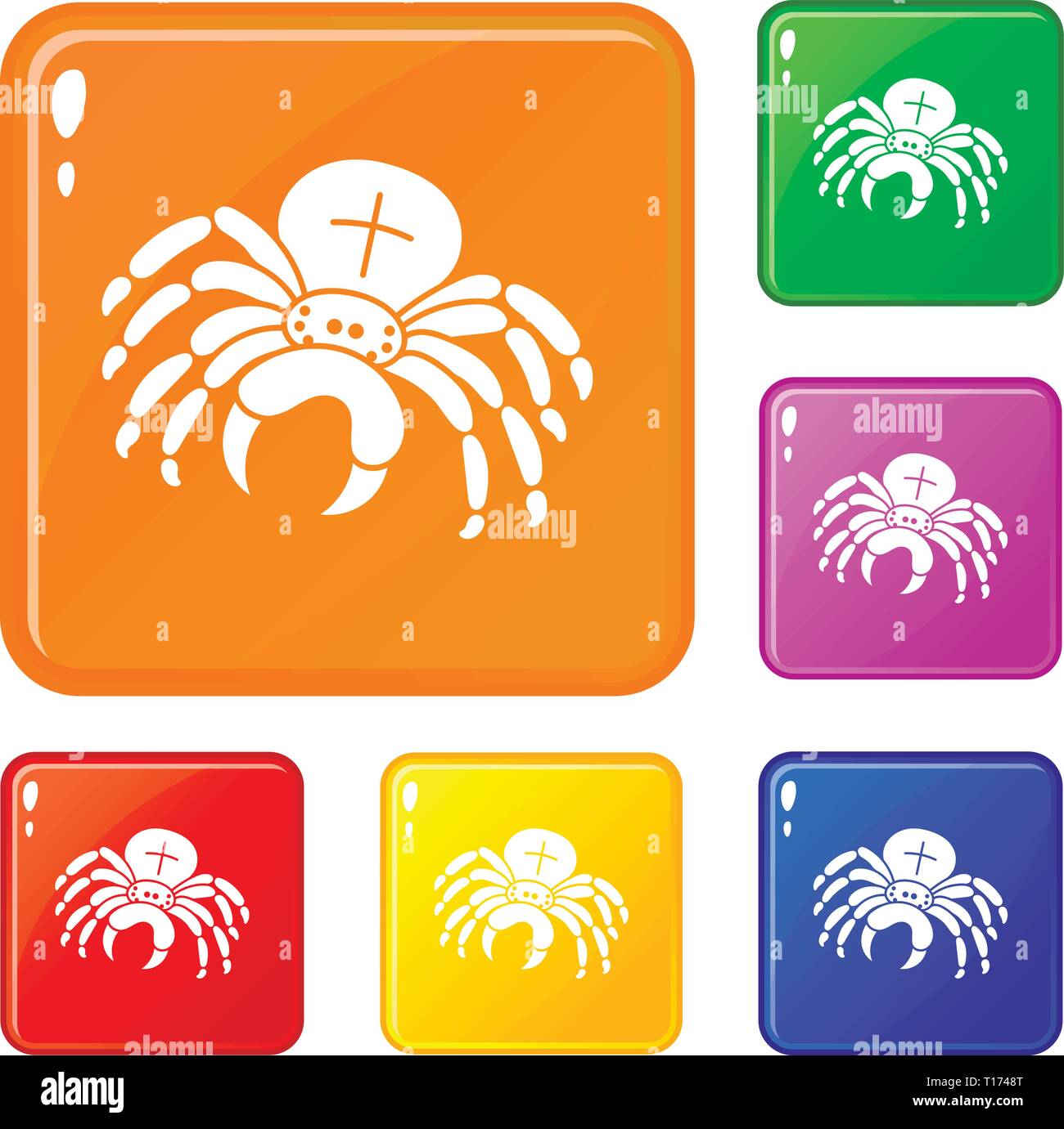 Cross spider icons set vector color Stock Vector Image & Art - Alamy