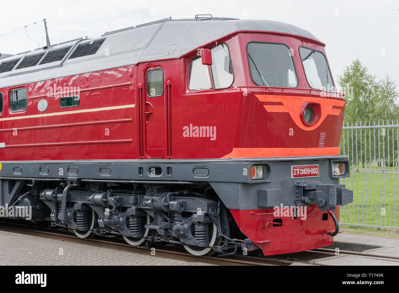 Old passenger diesel locomotive Stock Photo - Alamy