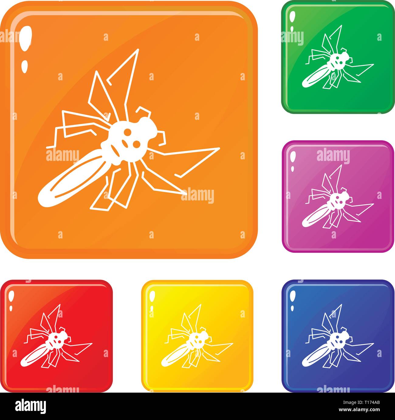 Mosquito icons set vector color Stock Vector Image & Art - Alamy