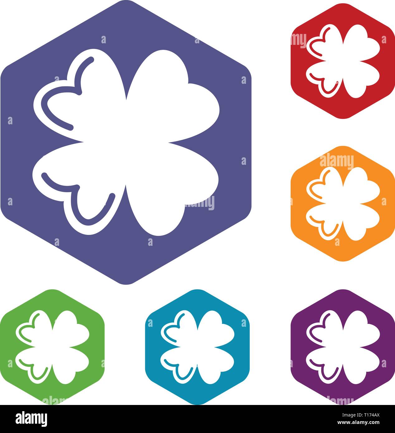 Quatrefoil leaf icons vector hexahedron Stock Vector Image & Art - Alamy