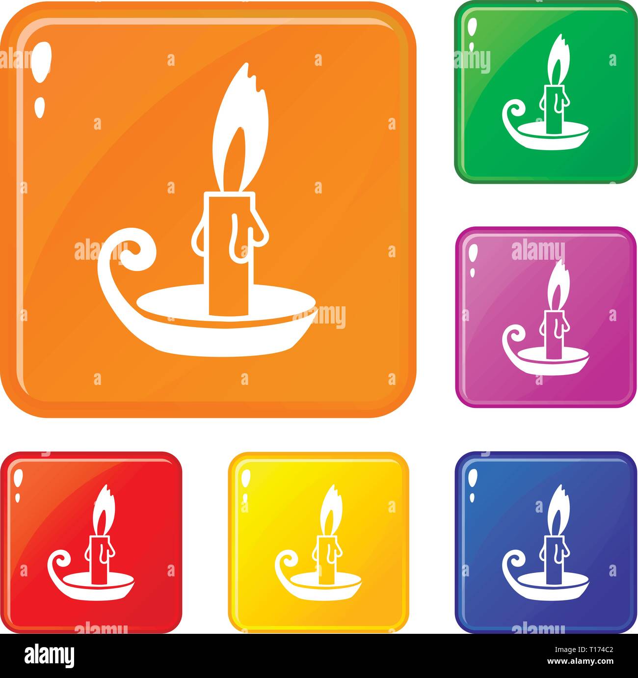Candle icons set vector color Stock Vector Image & Art - Alamy