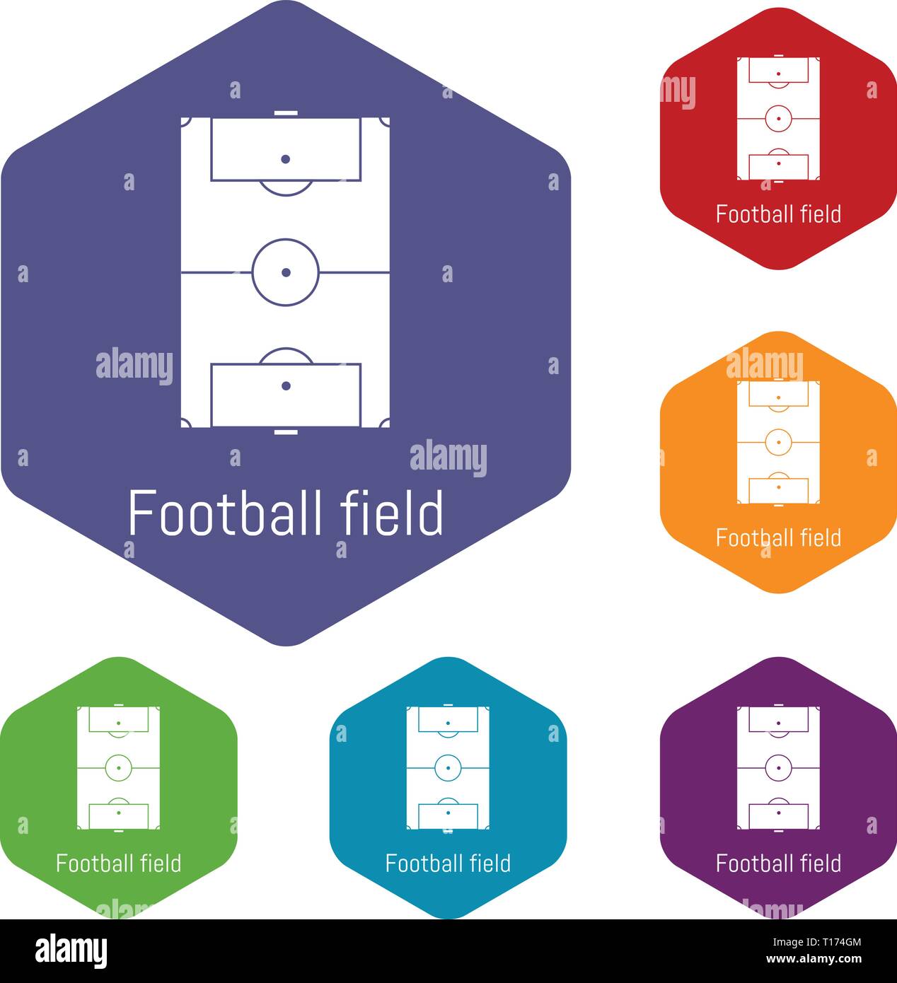 Football field icons vector hexahedron Stock Vector Image & Art - Alamy