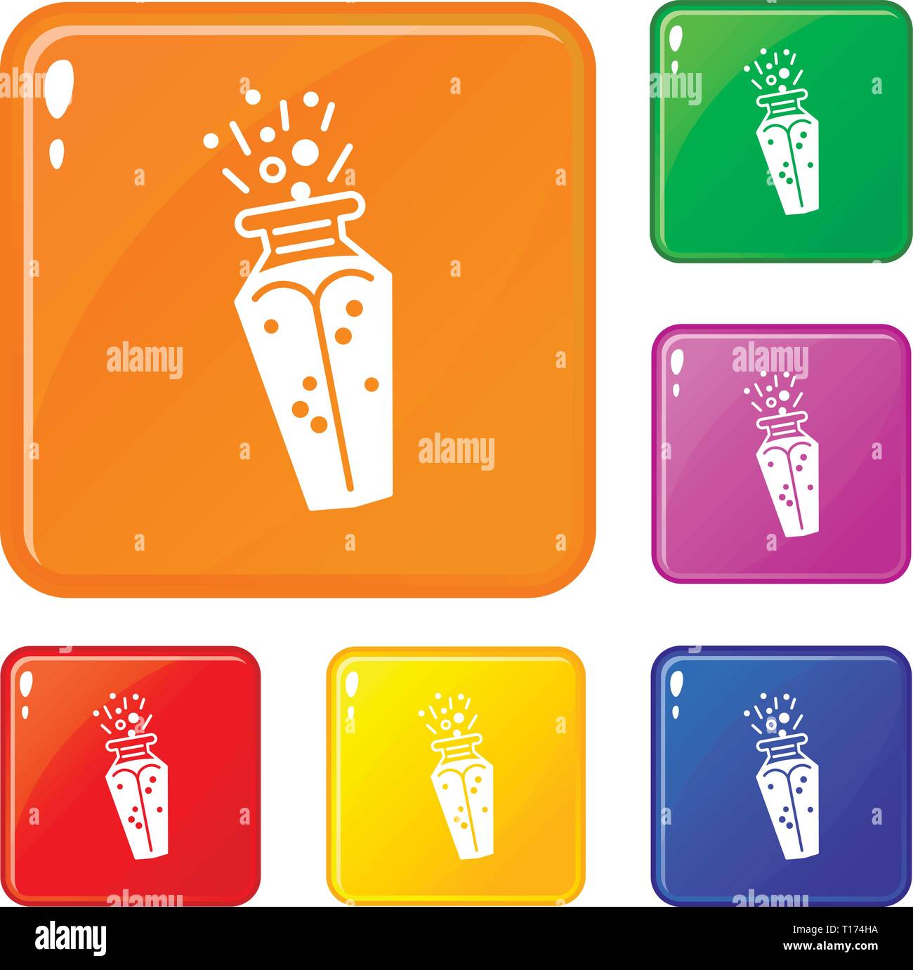 Magic bottle potion icons set vector color Stock Vector Image & Art - Alamy