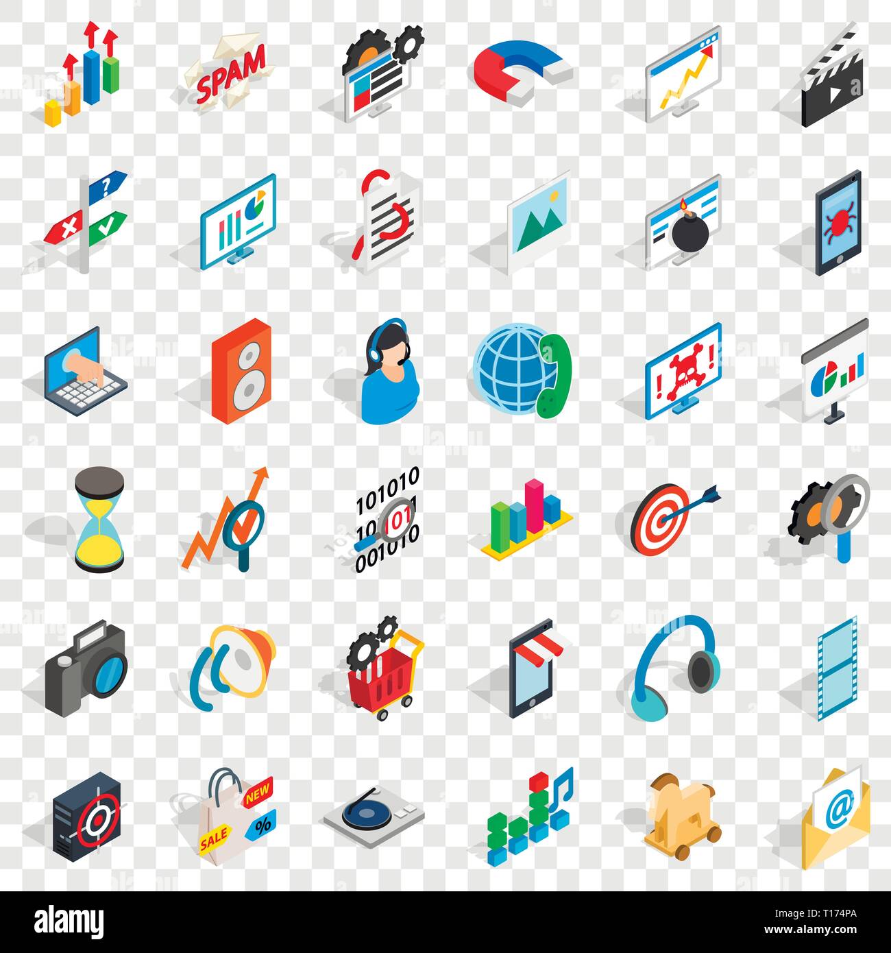 Web development icons set, isometric style Stock Vector Image & Art - Alamy
