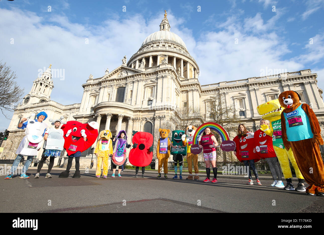 Mascots outside St Paul's Cathedral ahead of the 2019 London Landmarks ...