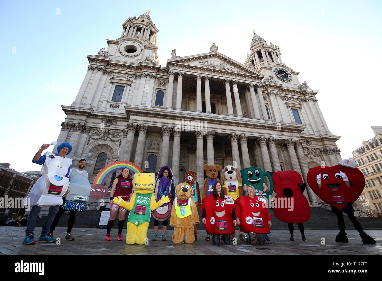Mascots outside St Paul's Cathedral ahead of the 2019 London Landmarks ...