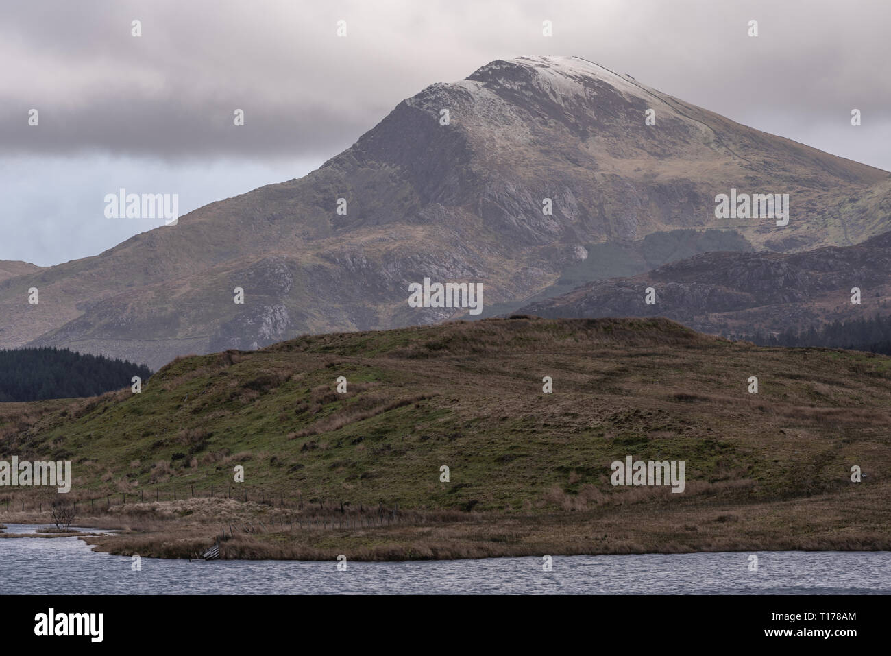View of Moel Hebog Mountain. Snowdonia National Park in North Wales, UK ...