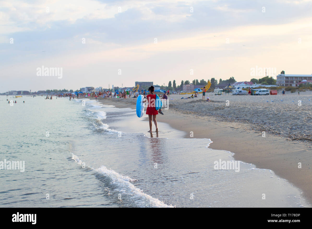 Ukraine, Odessa, Zatoka on August 29, 2018. Coast of the Black Sea ...