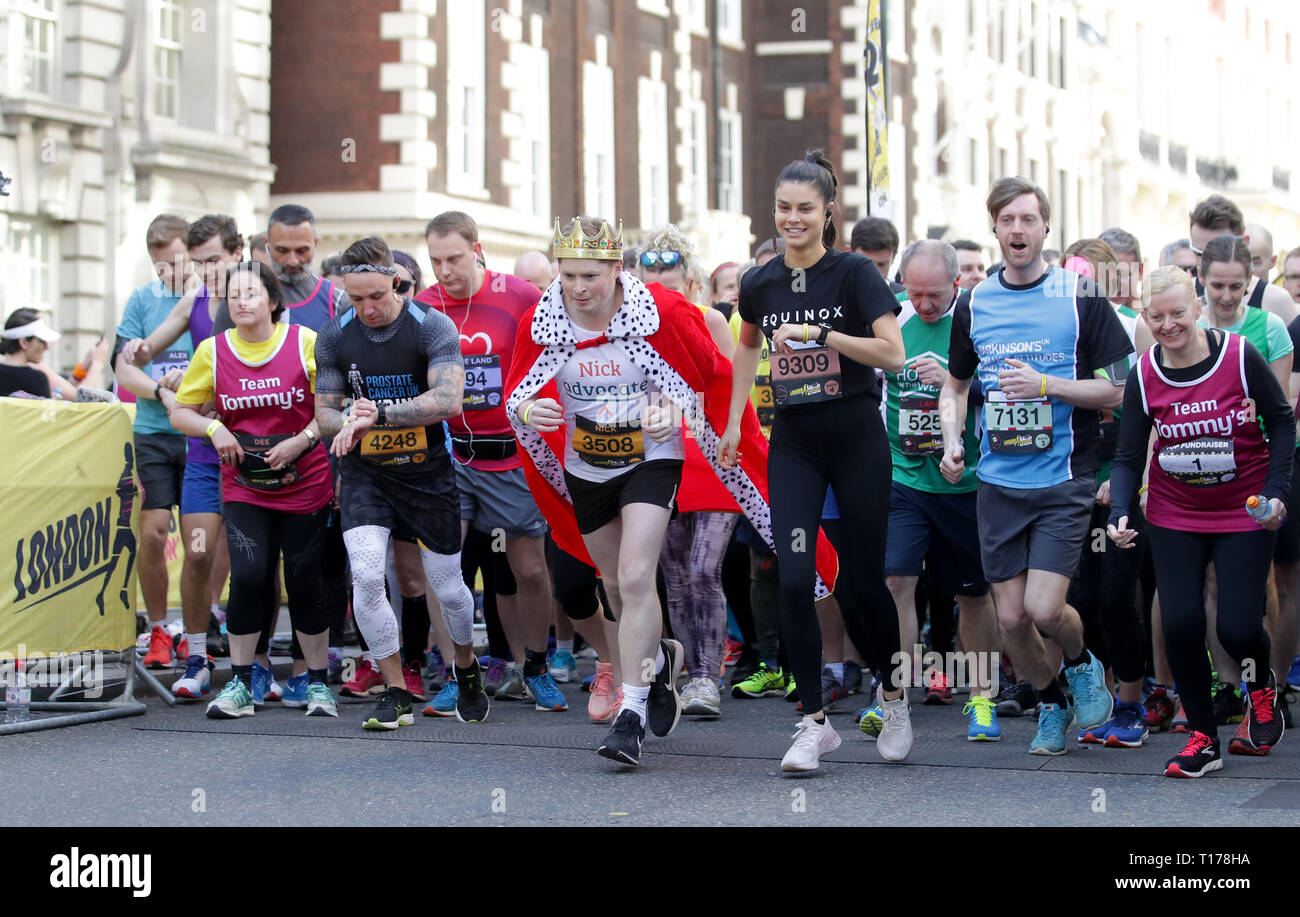 Competitors on the start line during the 2019 London Landmarks Half ...
