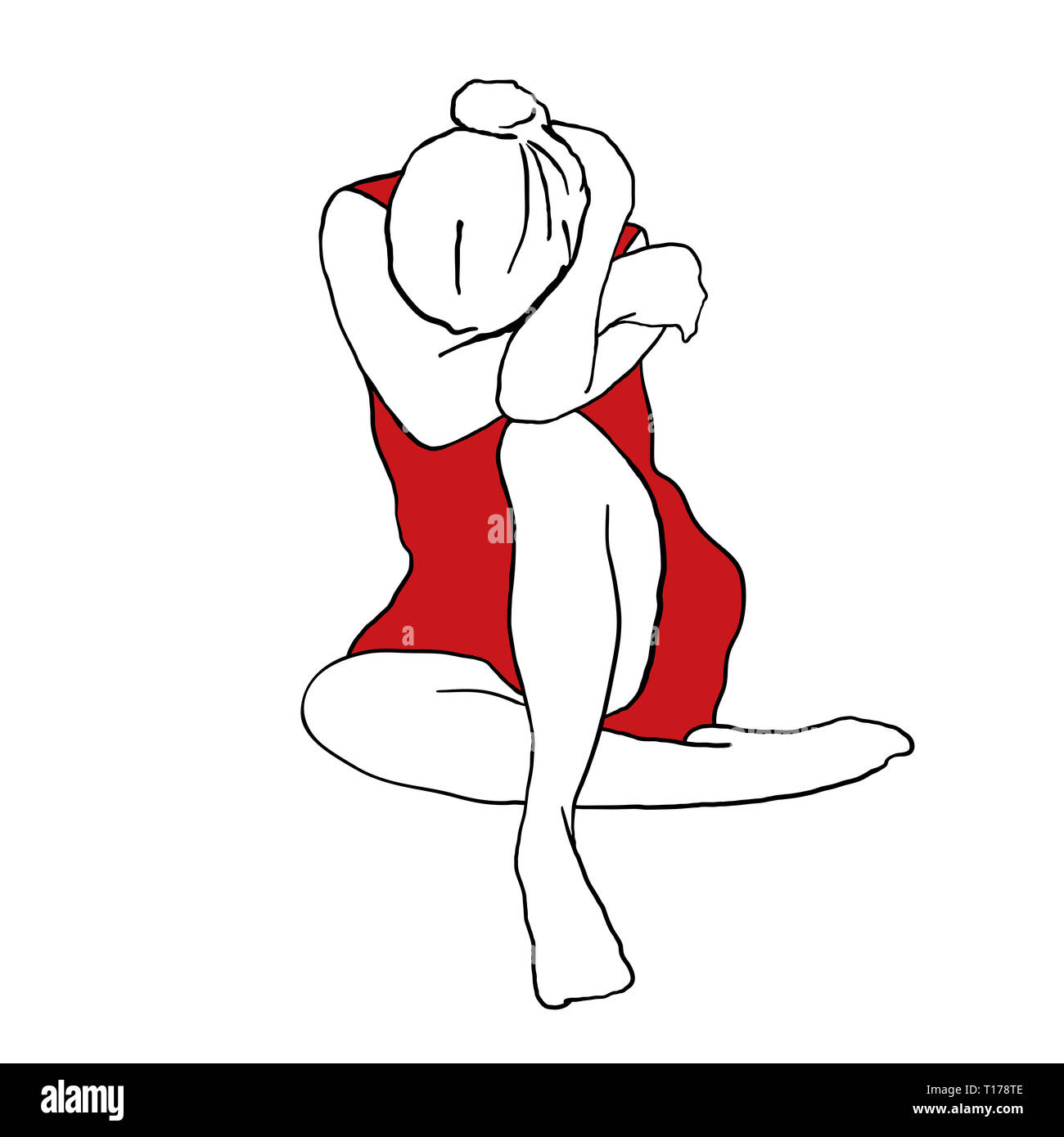 Sad girl / illustration/ hand drawn Stock Photo - Alamy