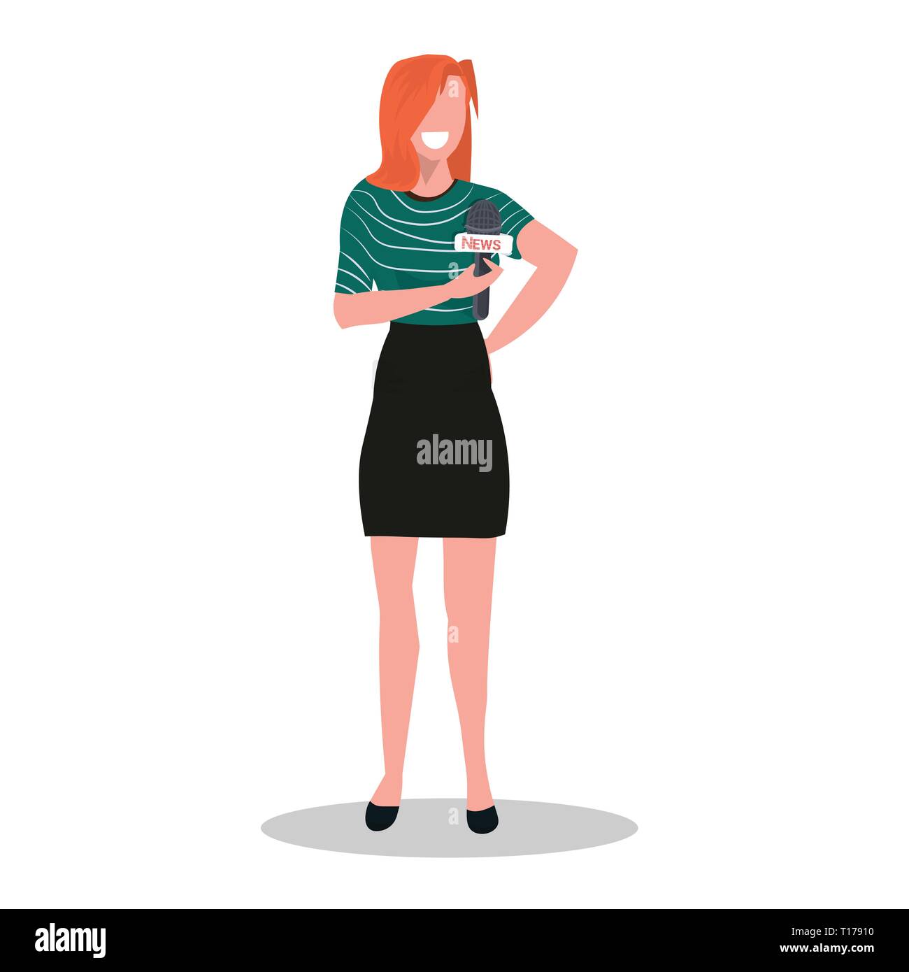 Breaking news reporter character vector hi-res stock photography and ...