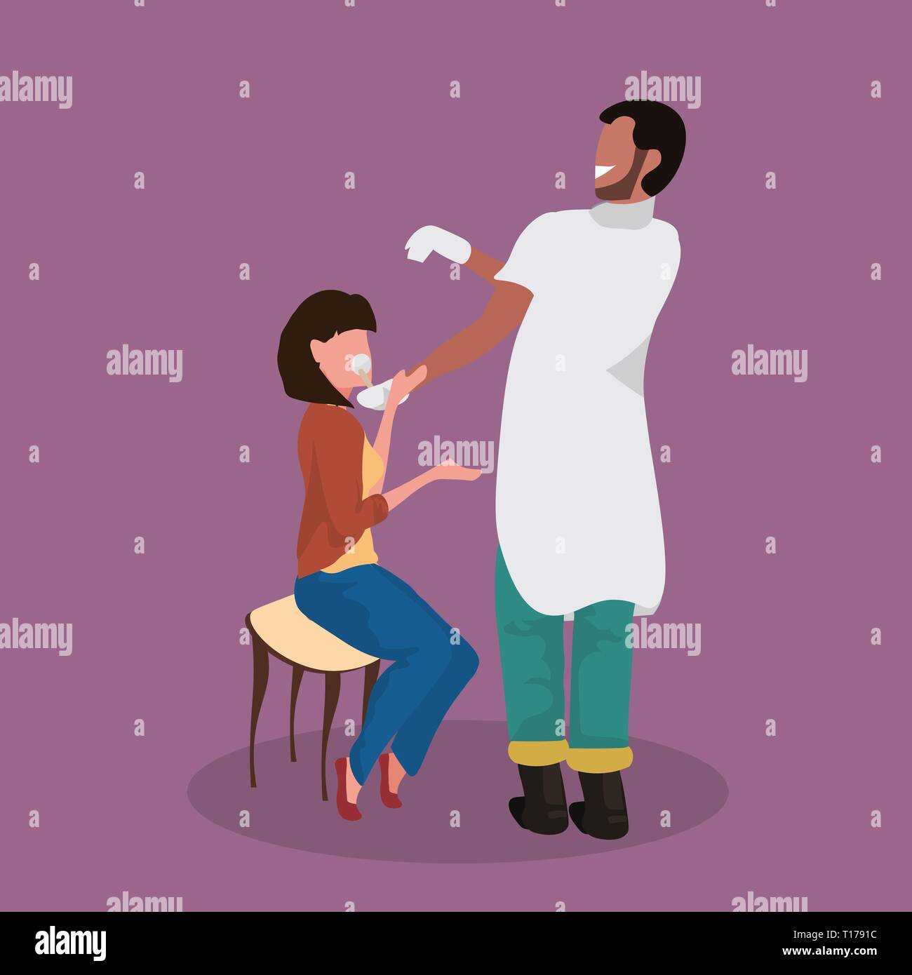 Throat exam doctor african woman Stock Vector Images - Alamy
