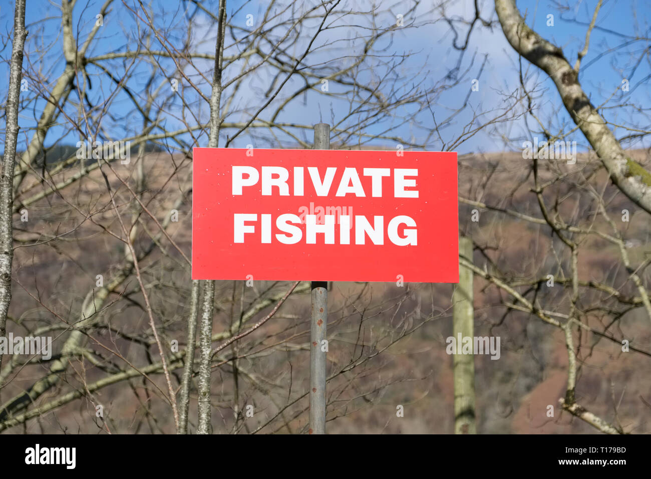 Fishing private sign Stock Photo - Alamy