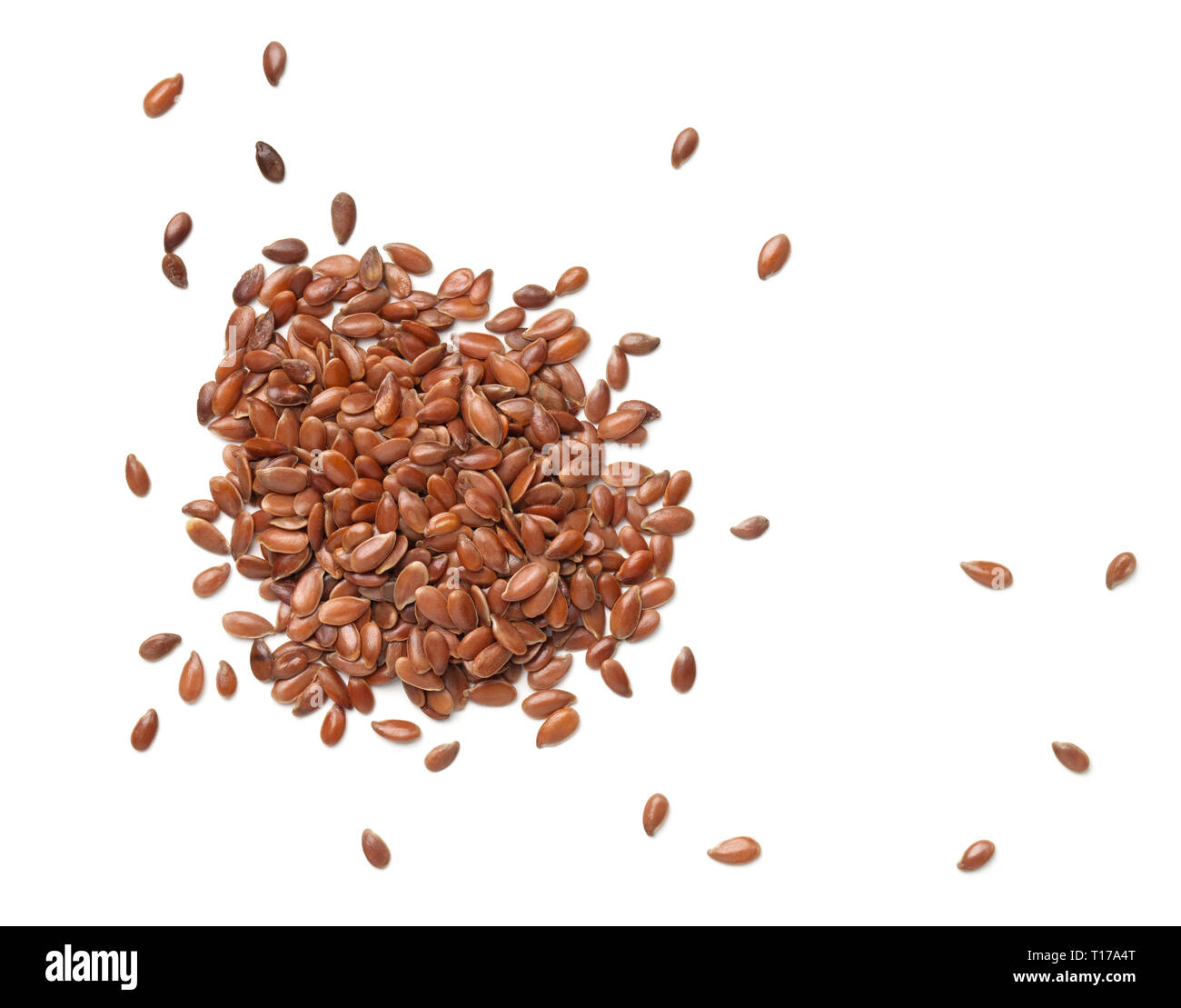 Linseeds isolated on white background. Top view Stock Photo - Alamy