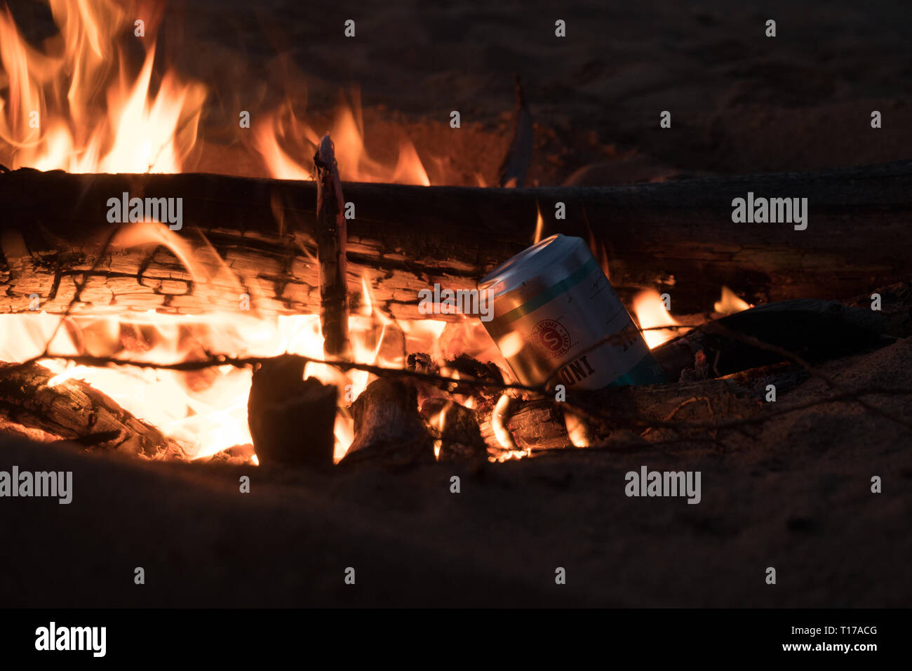 Burning beer can hi-res stock photography and images - Alamy