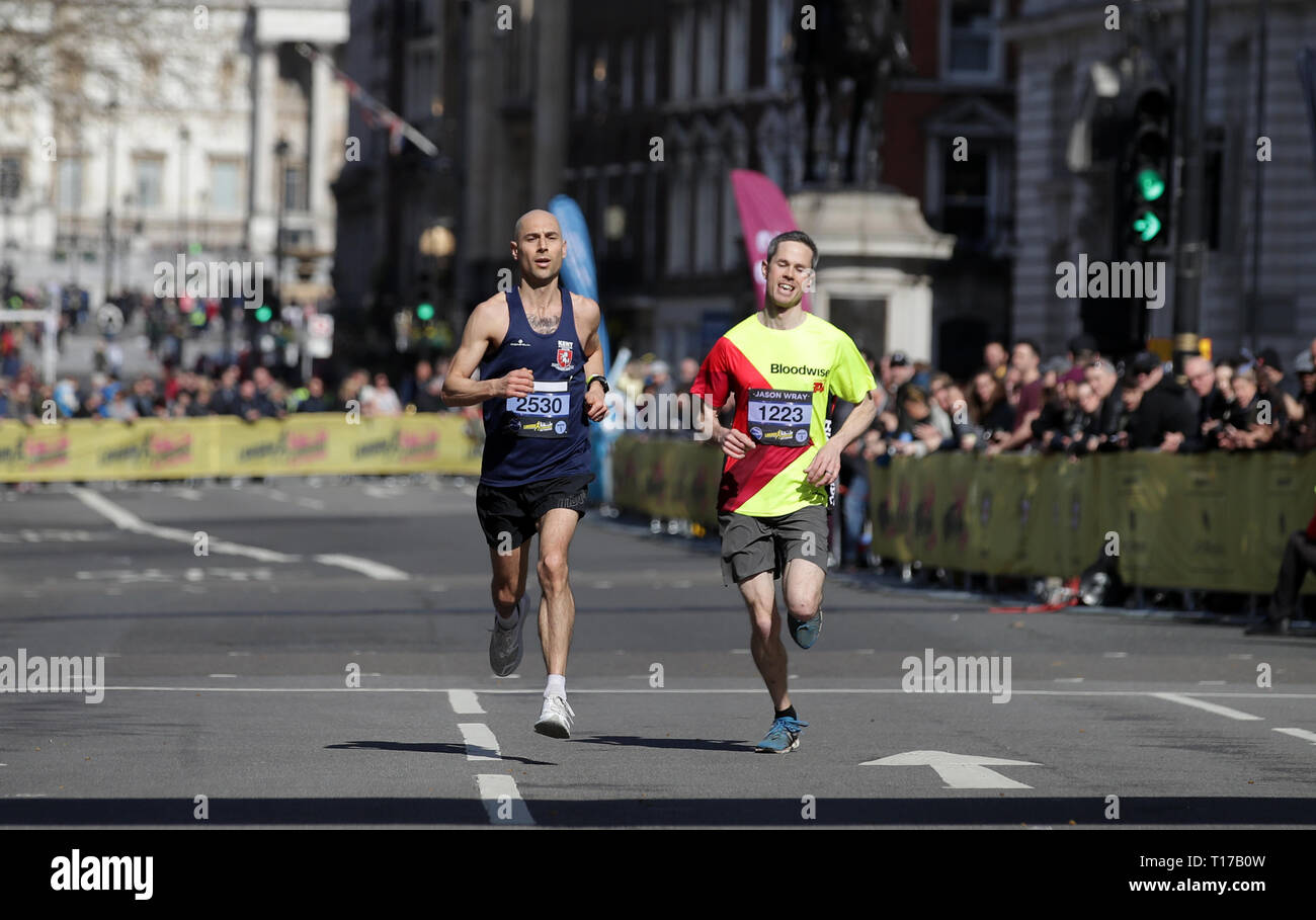 Competitors during the 2019 London Landmarks Half Marathon Stock Photo ...