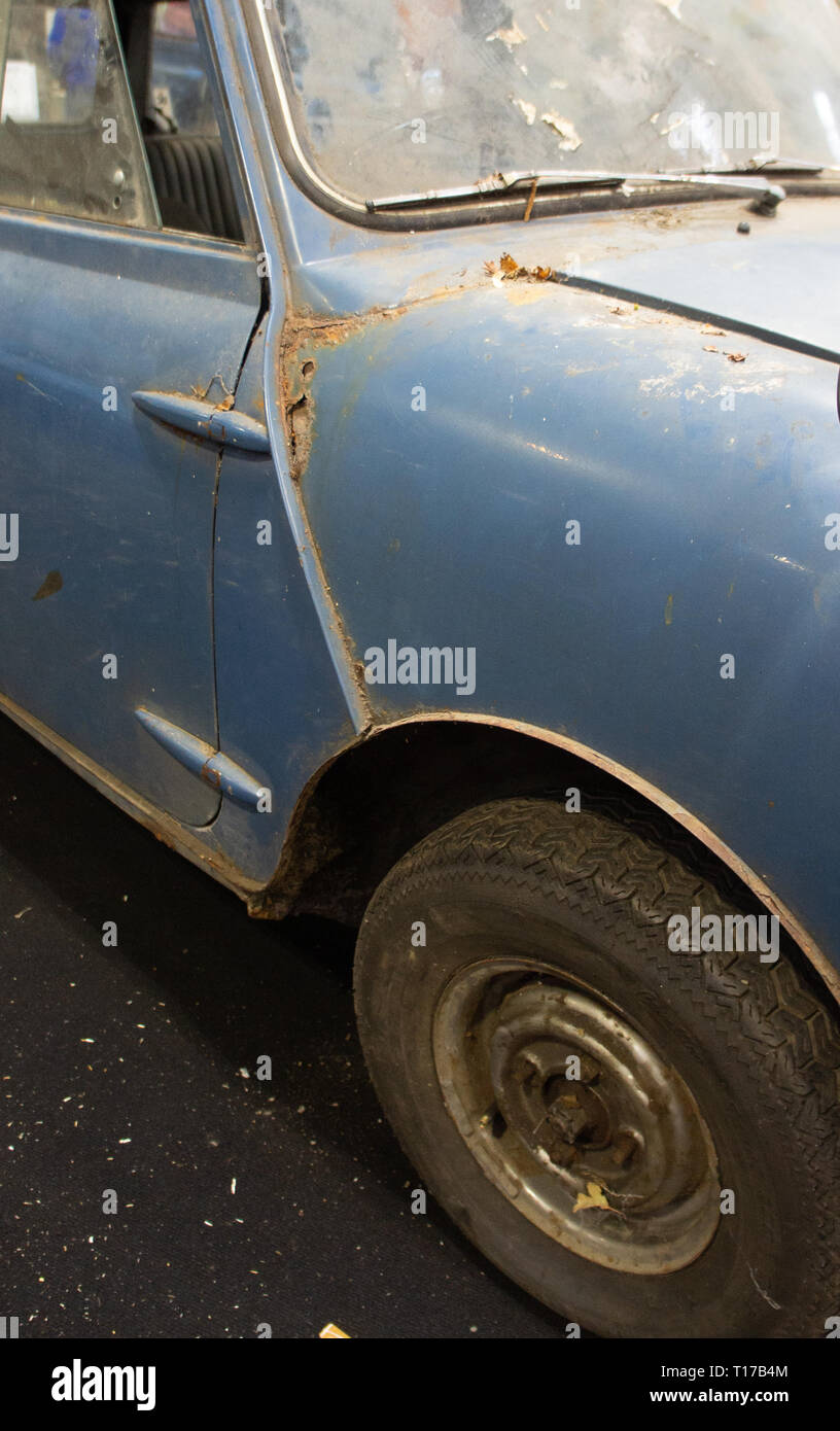 old vintage classic European car restoration. life cycle management and ...