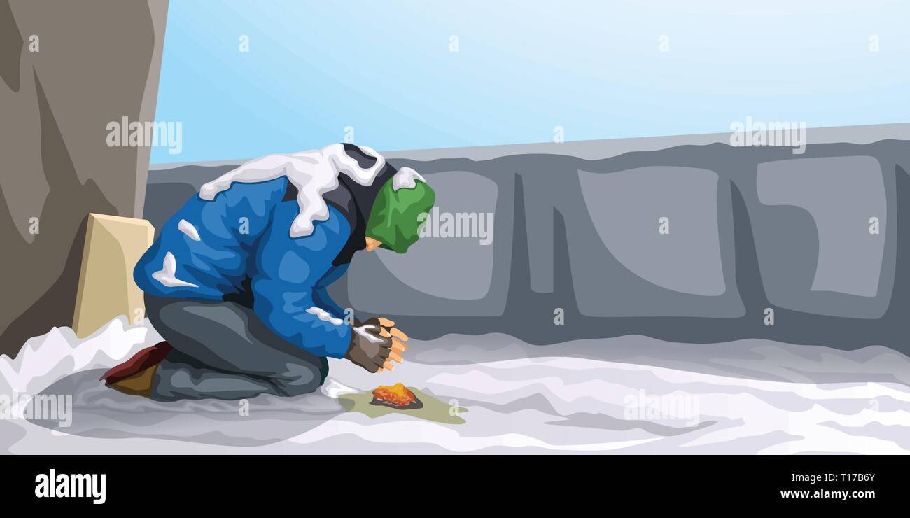 homeless at winter Stock Vector Image & Art - Alamy