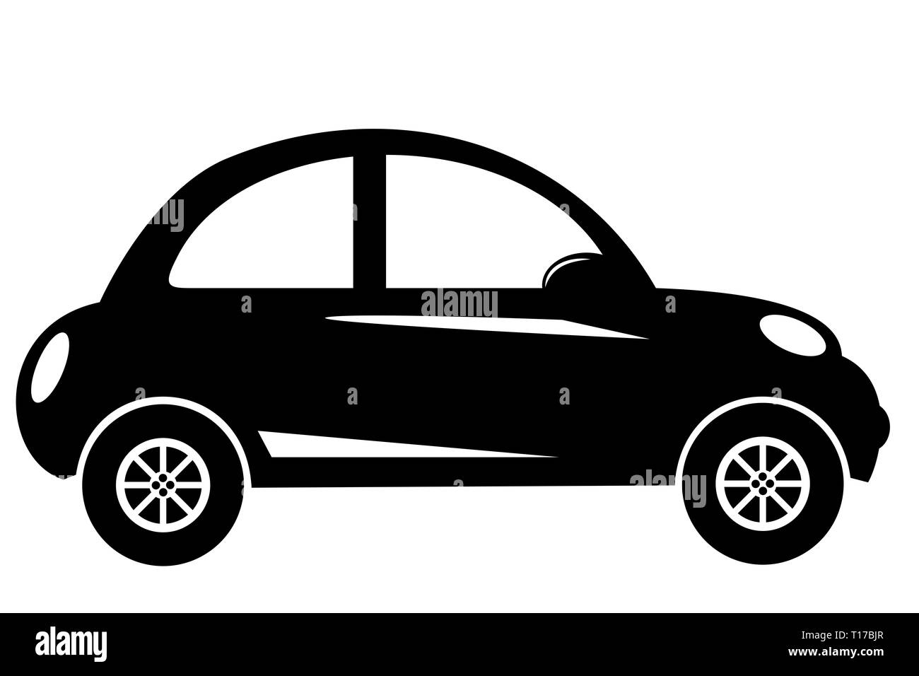 Classic car white background side view Black and White Stock Photos ...