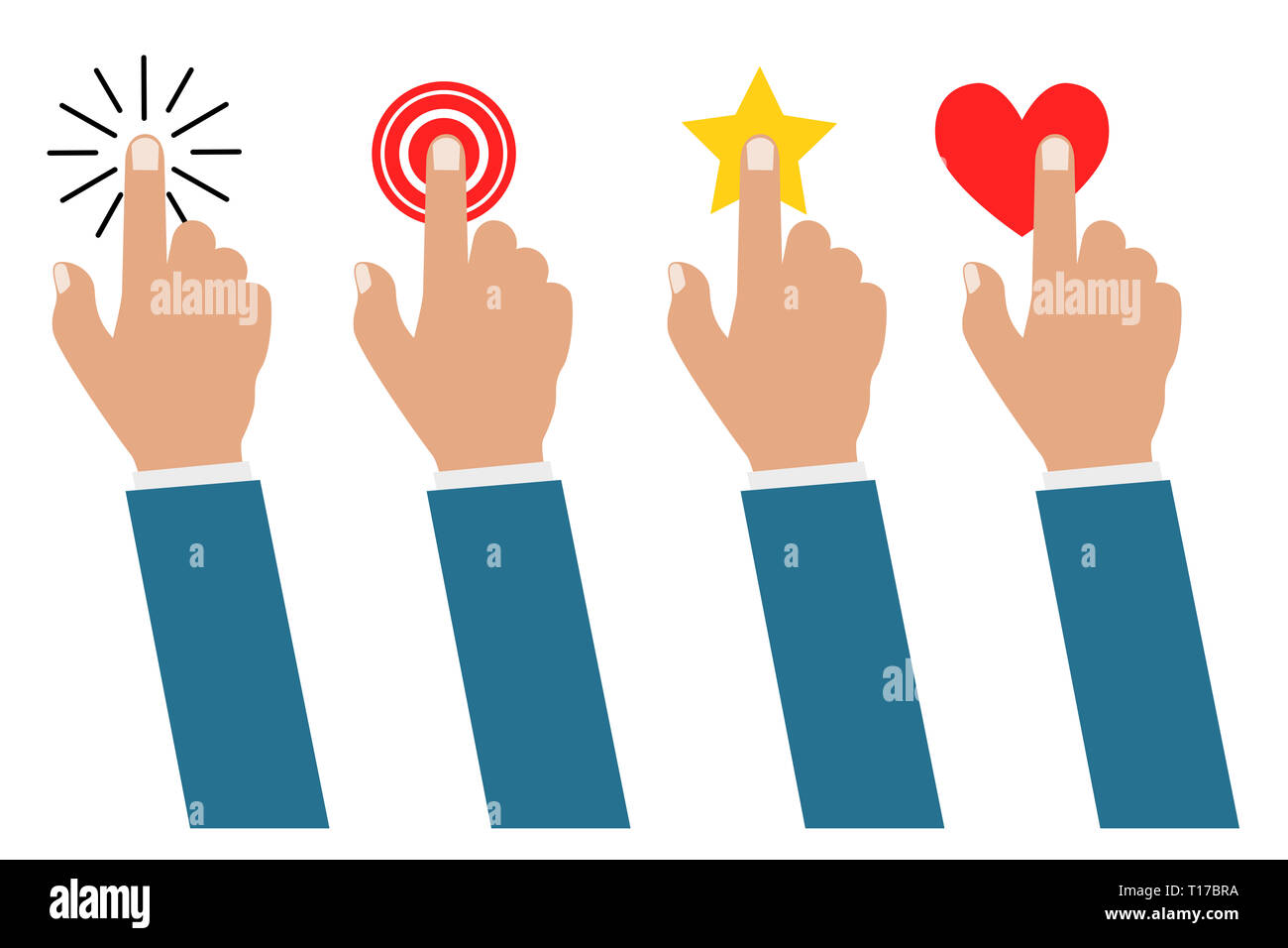 Hand slide smartphone simple Cut Out Stock Images & Pictures - Alamy