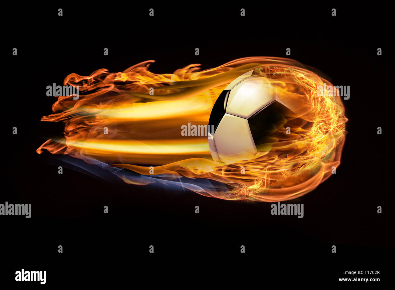 soccer ball or football ball on fire Stock Photo - Alamy