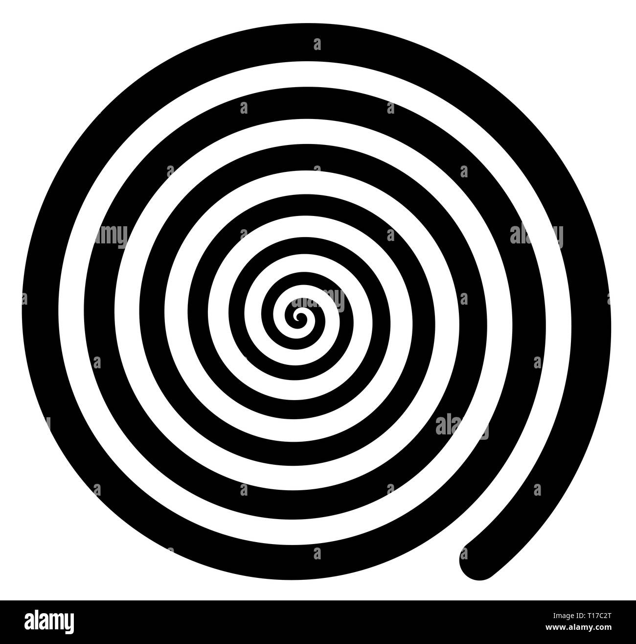 Hypnotic Spiral background spinning rotating retro isolated on white ...